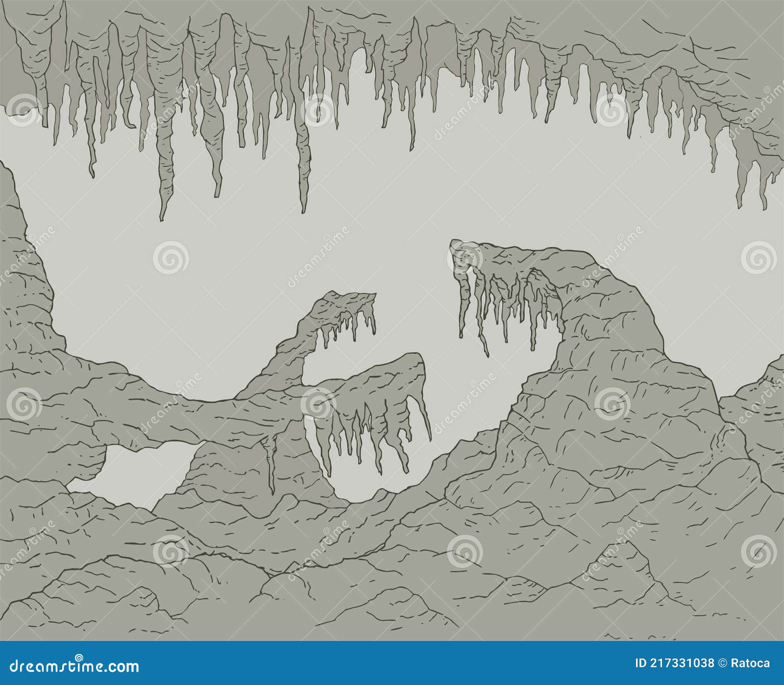 Creative Design of Rock Cavern Stock Vector - Illustration of geology ...