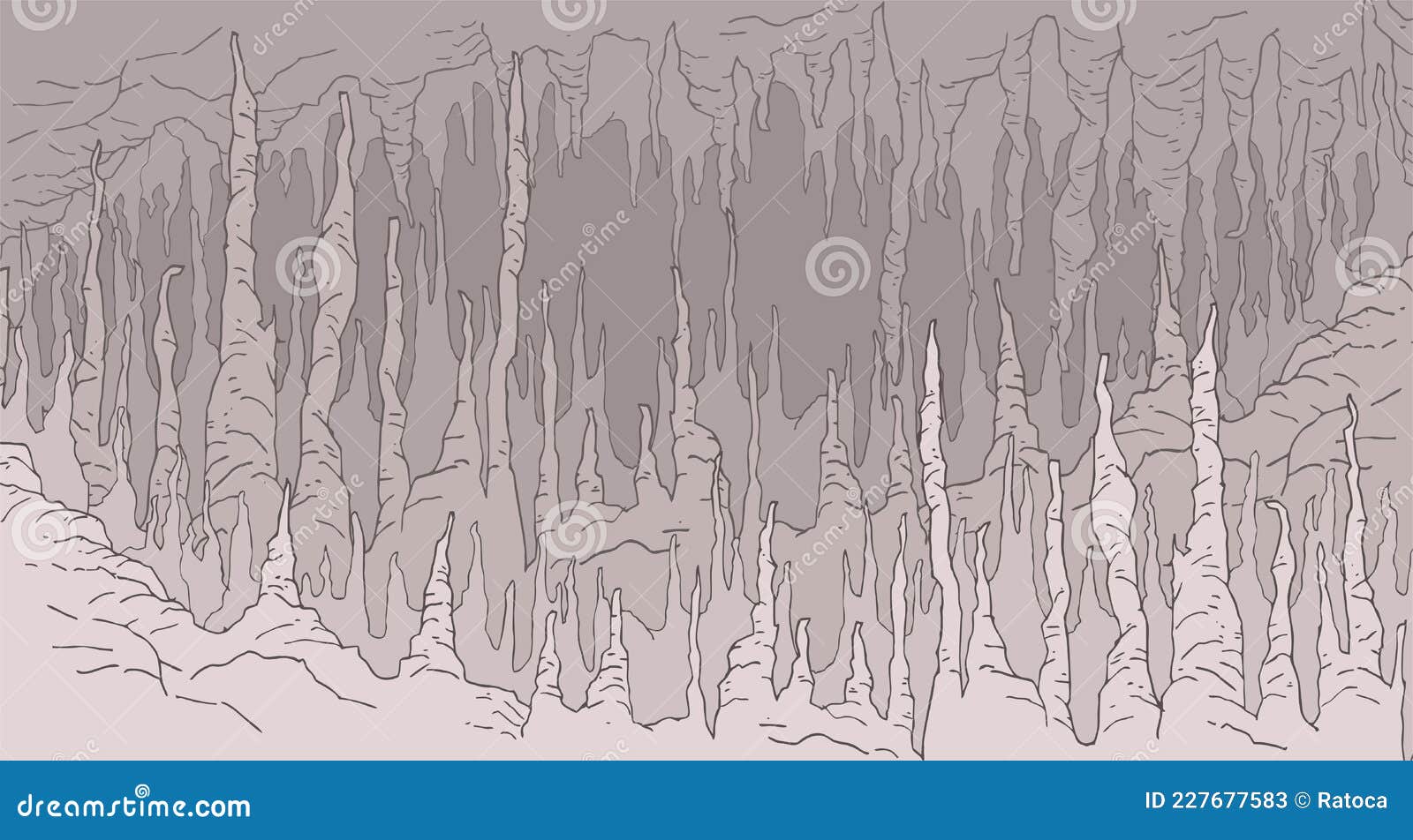 Creative Design of Rock Cavern Illustration Stock Vector - Illustration ...