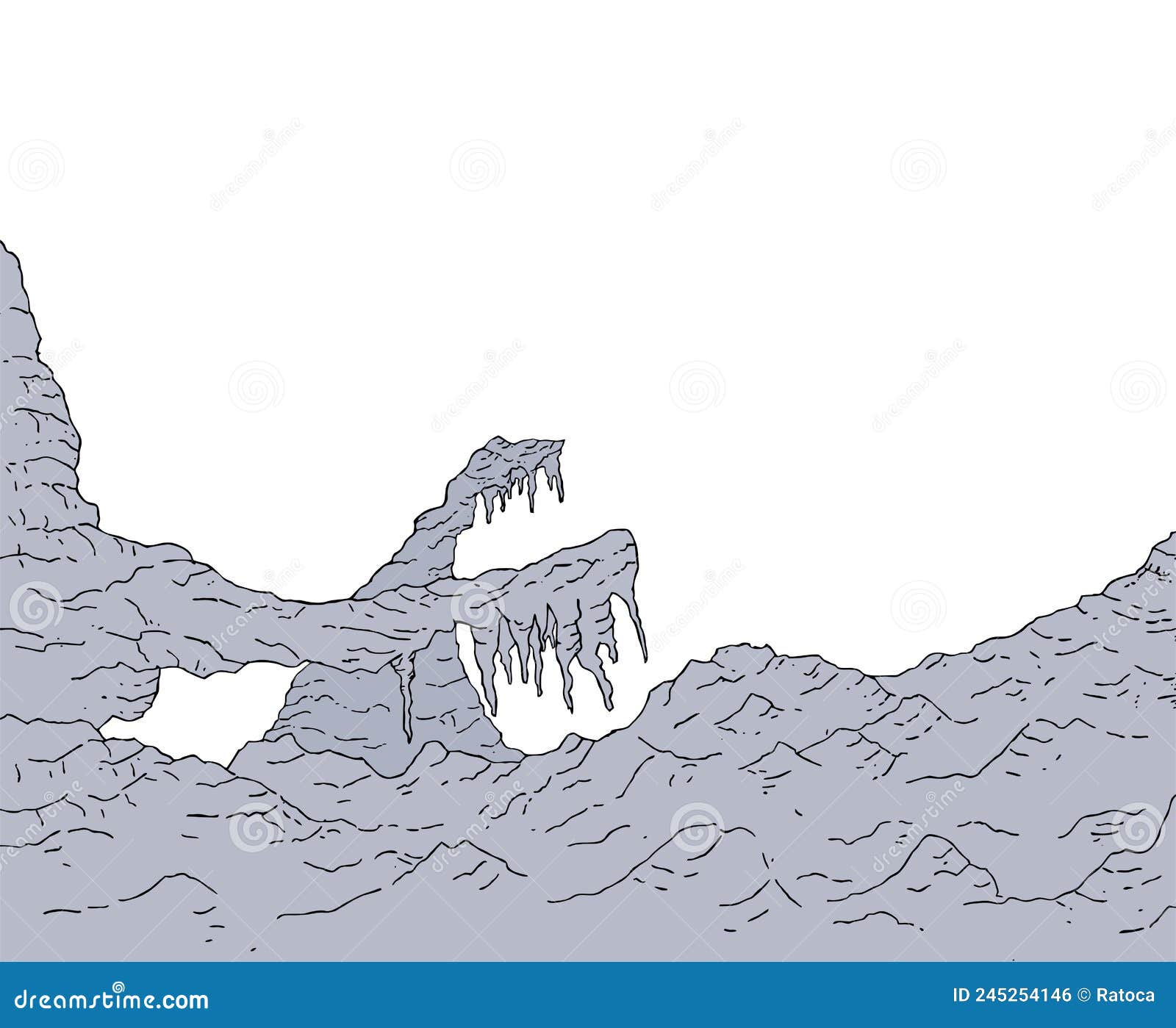 Creative Design of Rock Formation Illustration Stock Vector ...