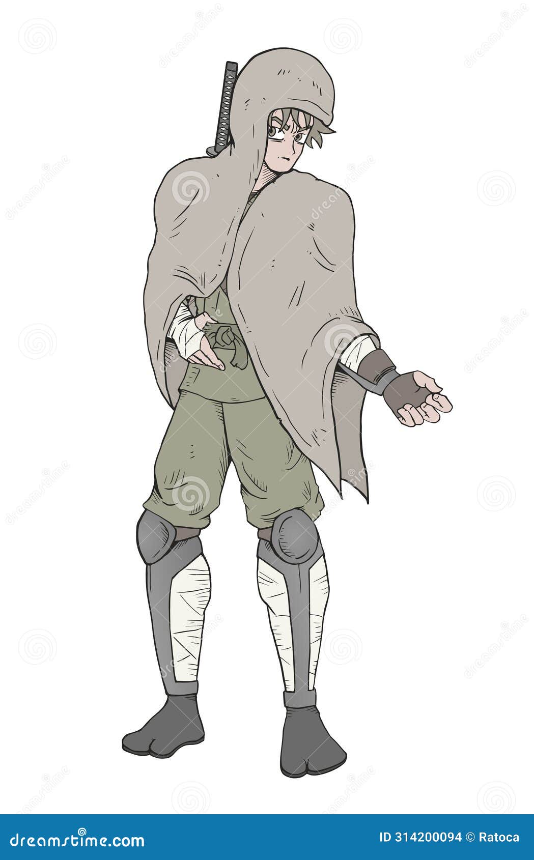 Ronin Warrior Cartoon Character Stock Vector - Illustration of vagabond ...
