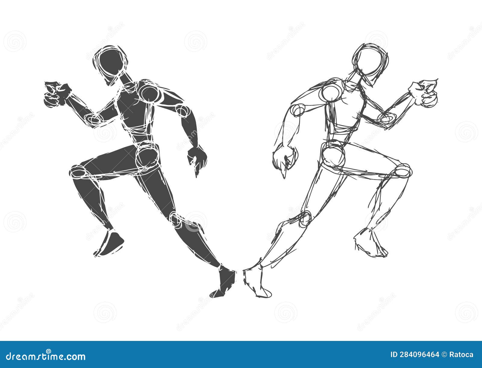 Running sketch body stock vector. Illustration of athlete - 284096464