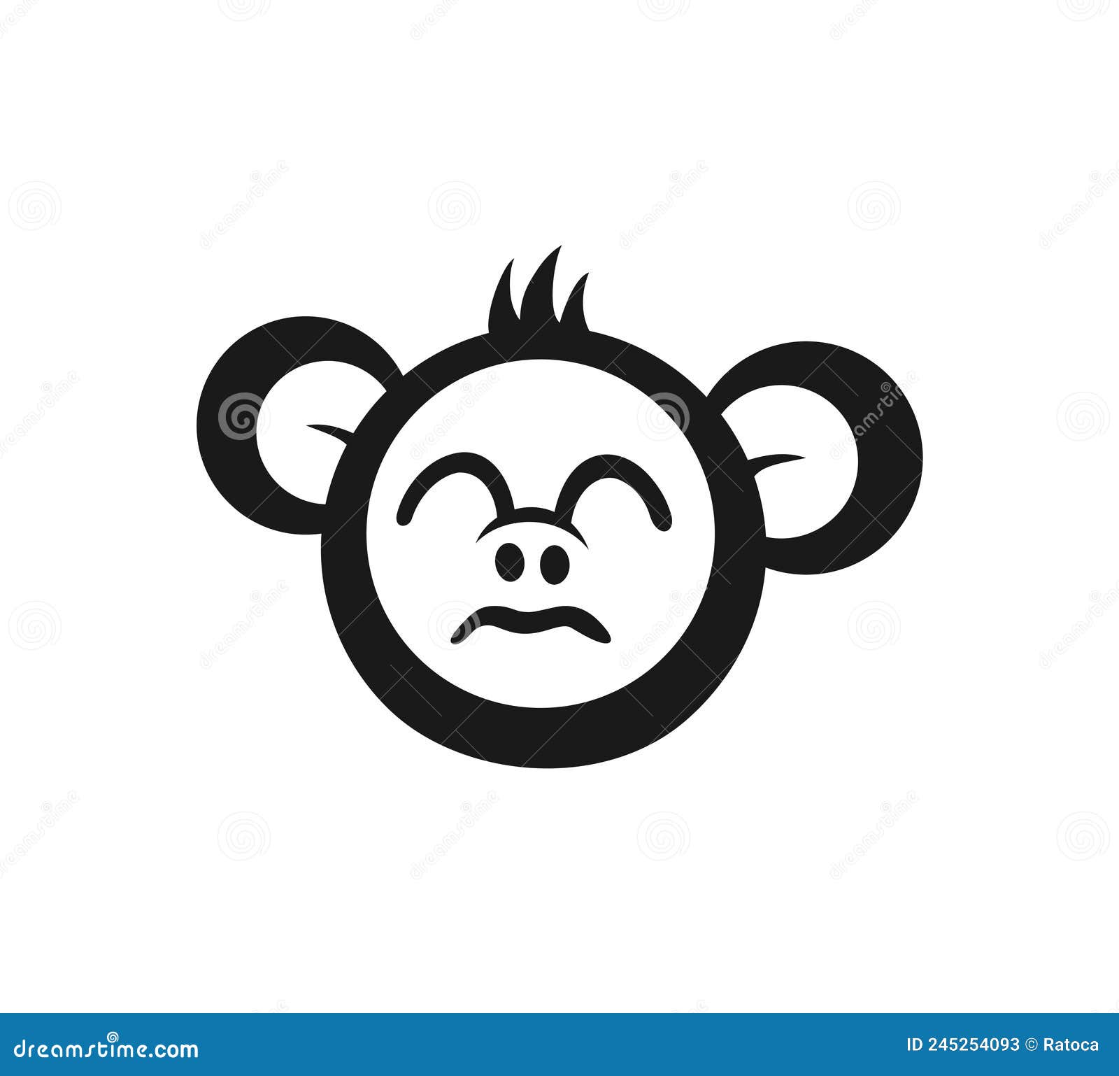 Creative Design of Sad Monkey Face Stock Vector - Illustration of ...