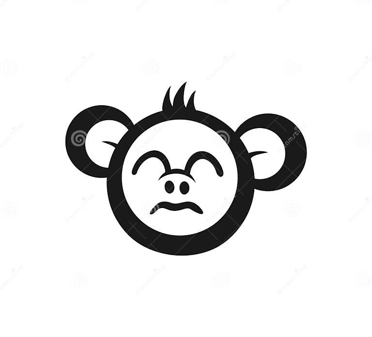 Creative Design of Sad Monkey Face Stock Vector - Illustration of ...
