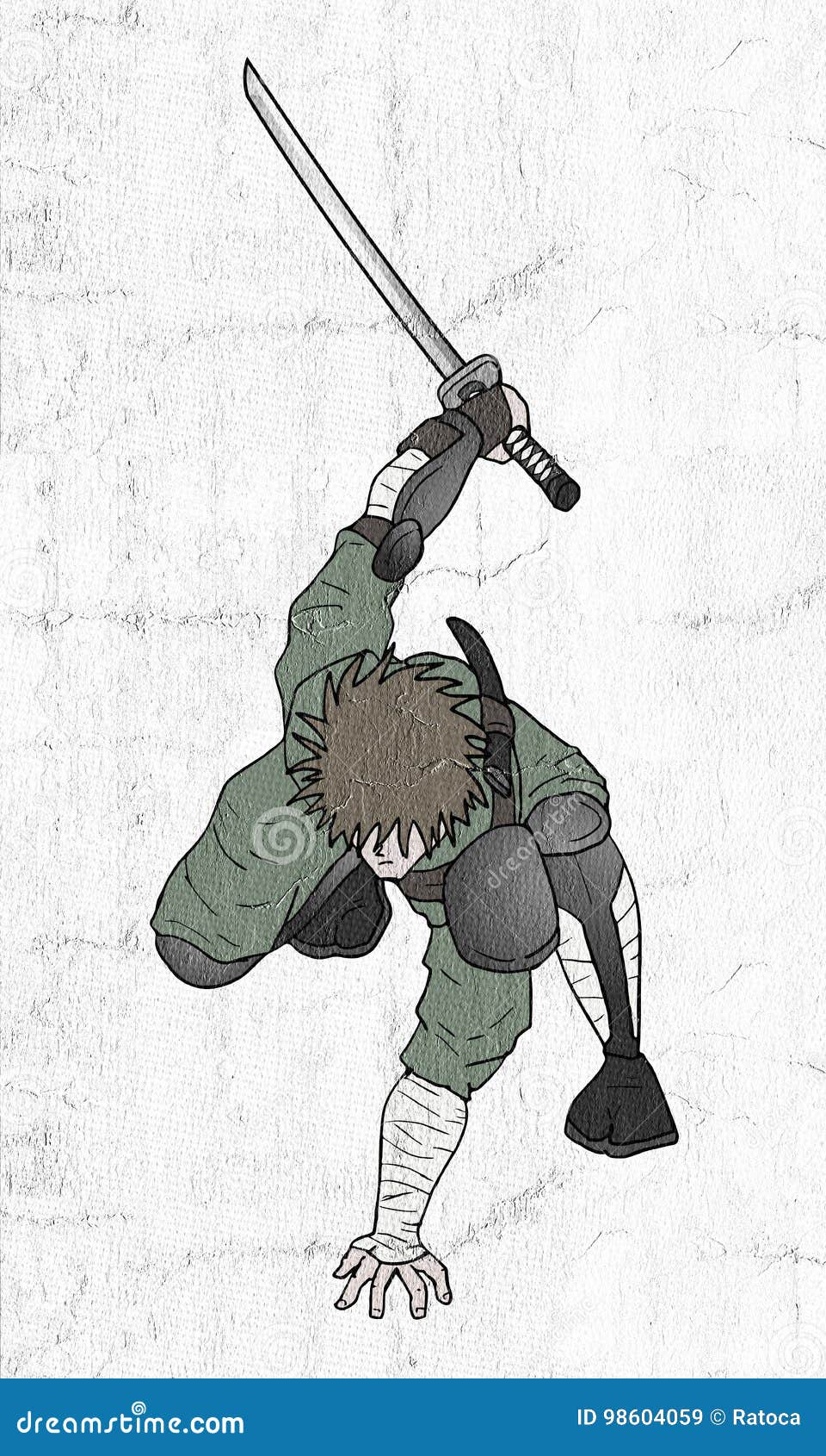 Samurai Draw Design Vector Illustration | CartoonDealer.com #131034556