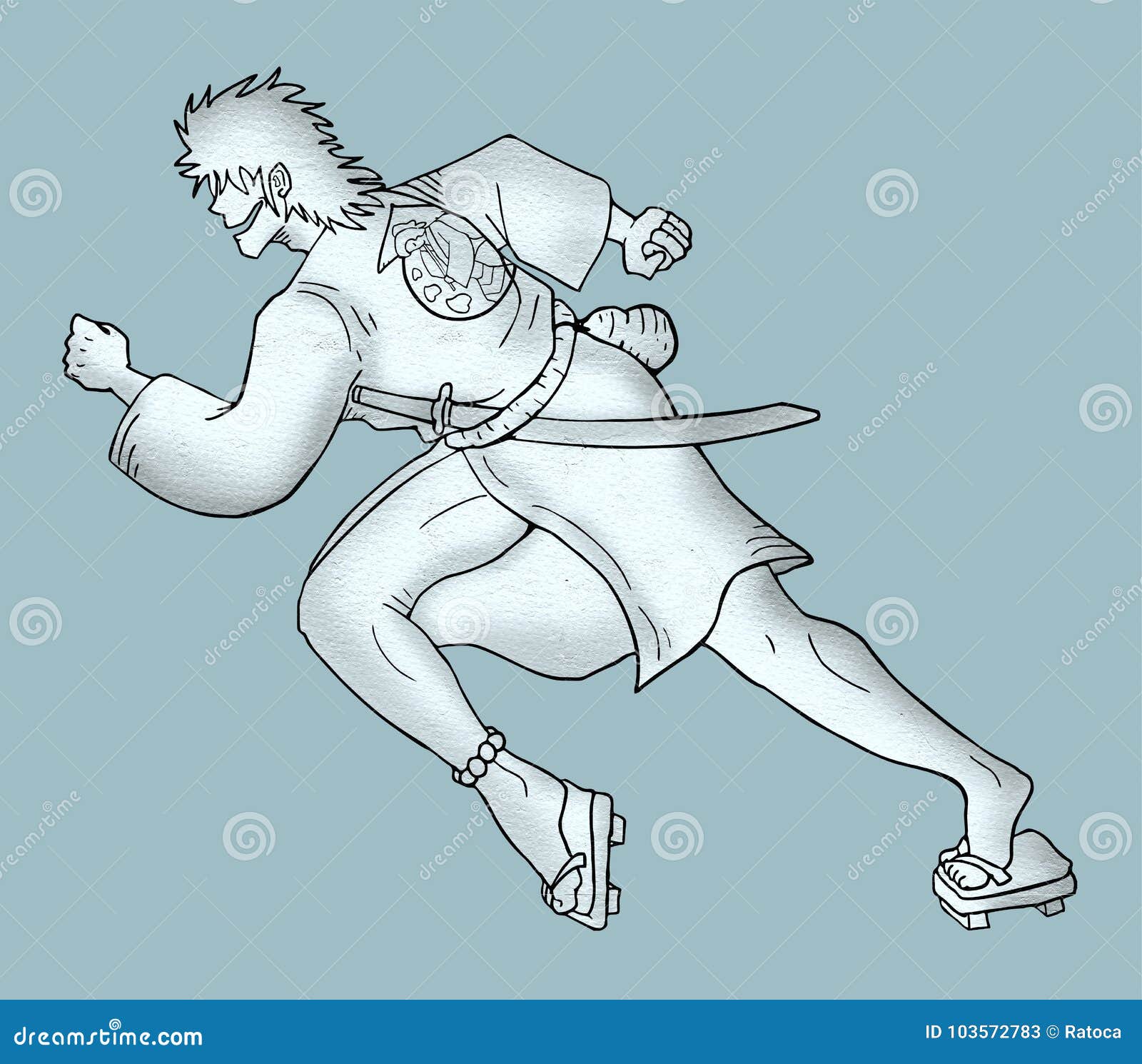 Samurai runner stock illustration. Illustration of runner - 103572783