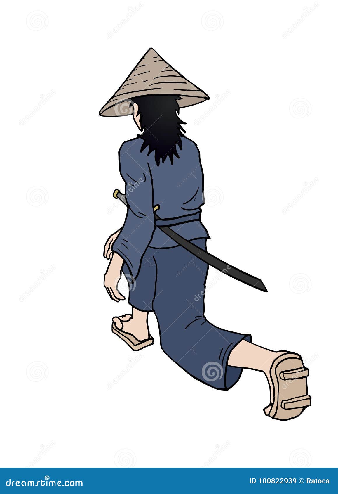 Samurai sitting stock vector. Illustration of pose, seated - 100822939