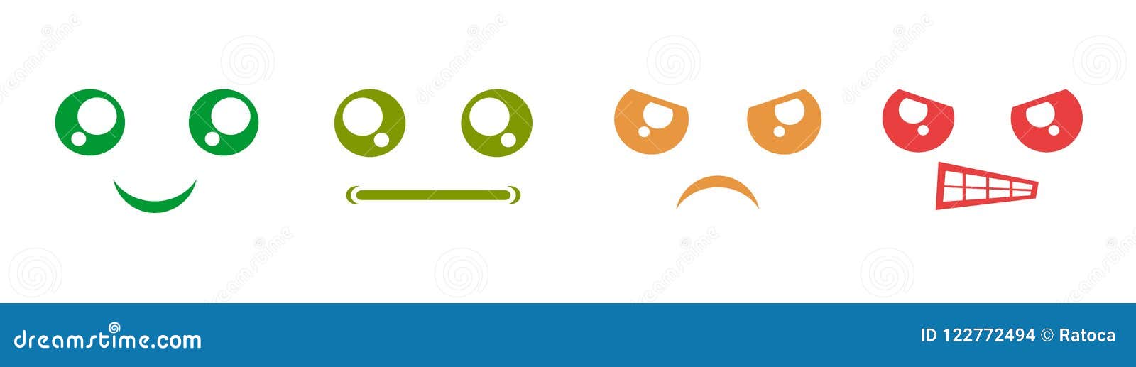 Satisfaction level symbols stock vector. Illustration of smile - 122772494