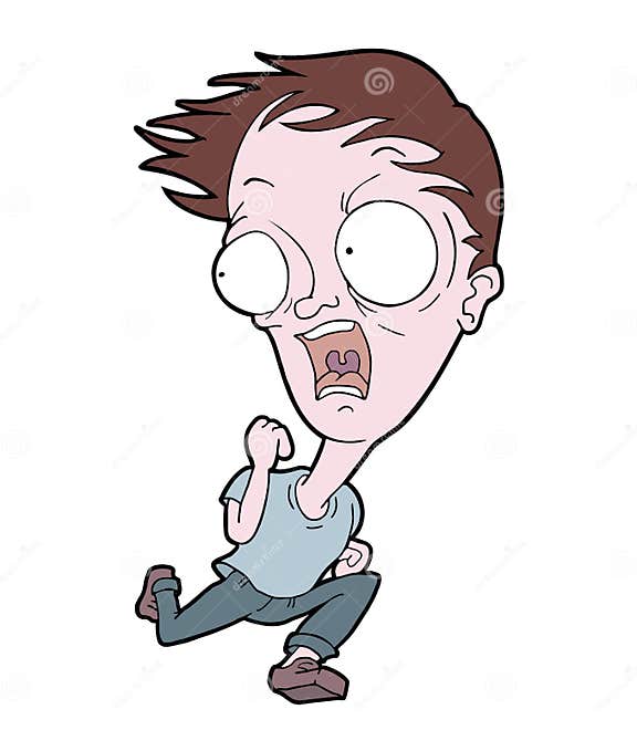 Scared man scaping stock vector. Illustration of view - 127255407