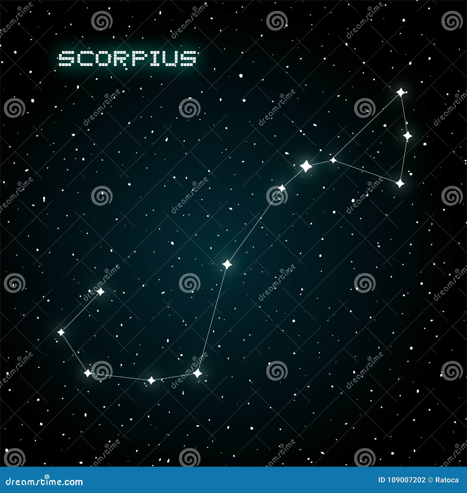 Scorpius Constellation. Stars In The Night Sky. Cluster Of Stars And ...