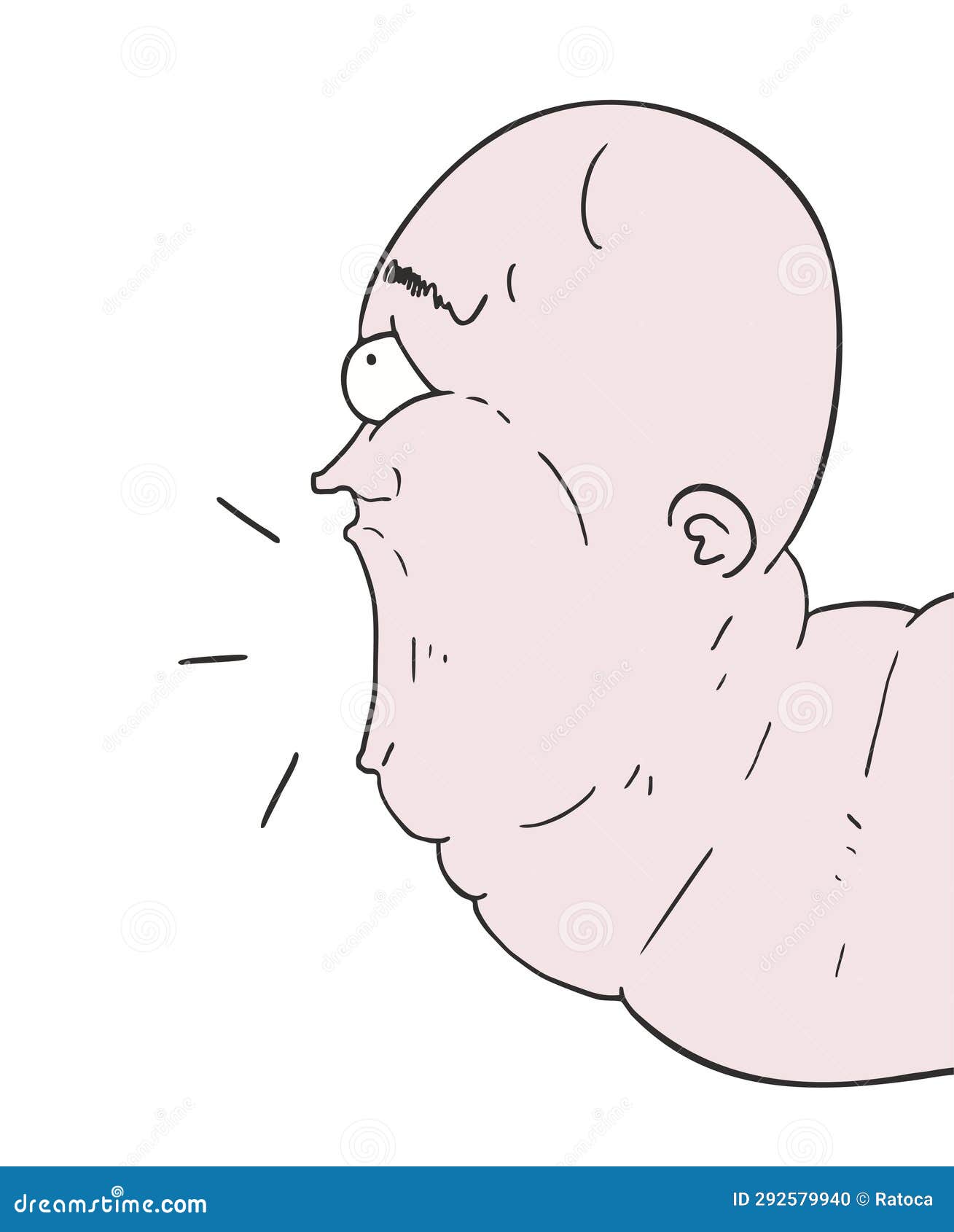 Screaming man head draw stock vector. Illustration of scared - 292579940