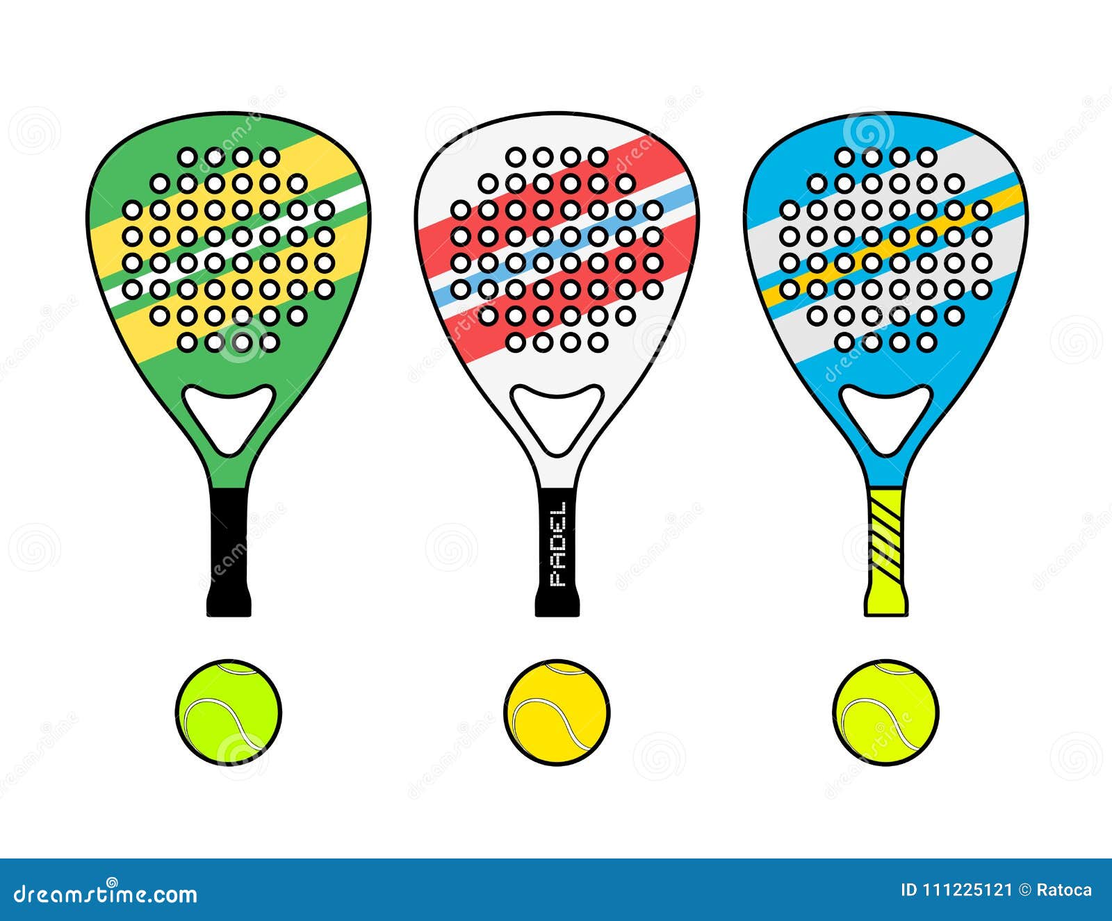 Set of Three Rackets of Padel Illustration Stock Vector - Illustration ... Set of Three Rackets of Padel Illustration Stock Vector - Illustration ...