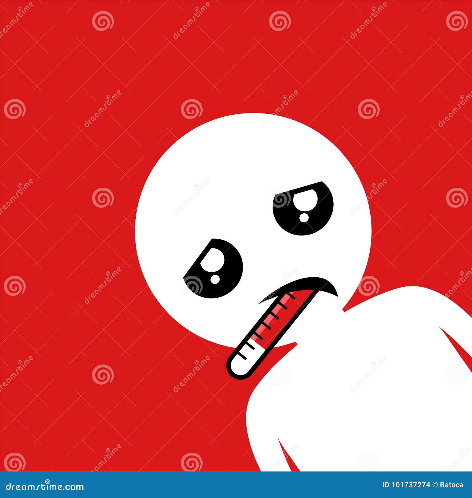 Sick expression stock vector. Illustration of icon, emoticons - 101737274