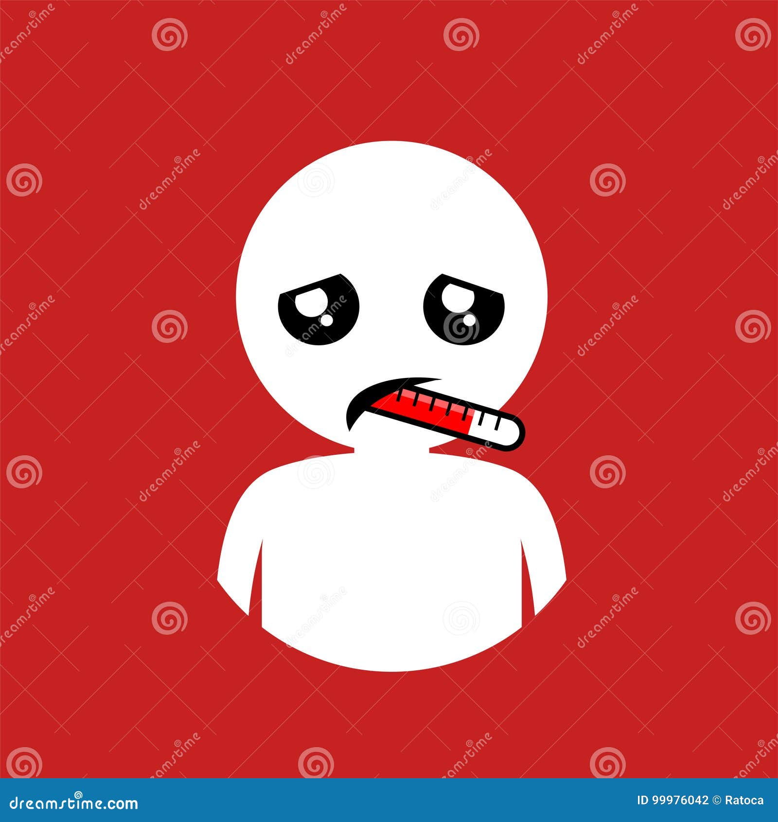 Sick expression stock vector. Illustration of face, temoji - 99976042