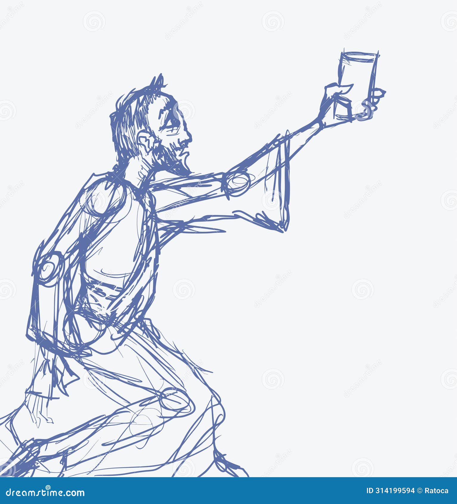 Sketch poor man draw stock vector. Illustration of isolated - 314199594