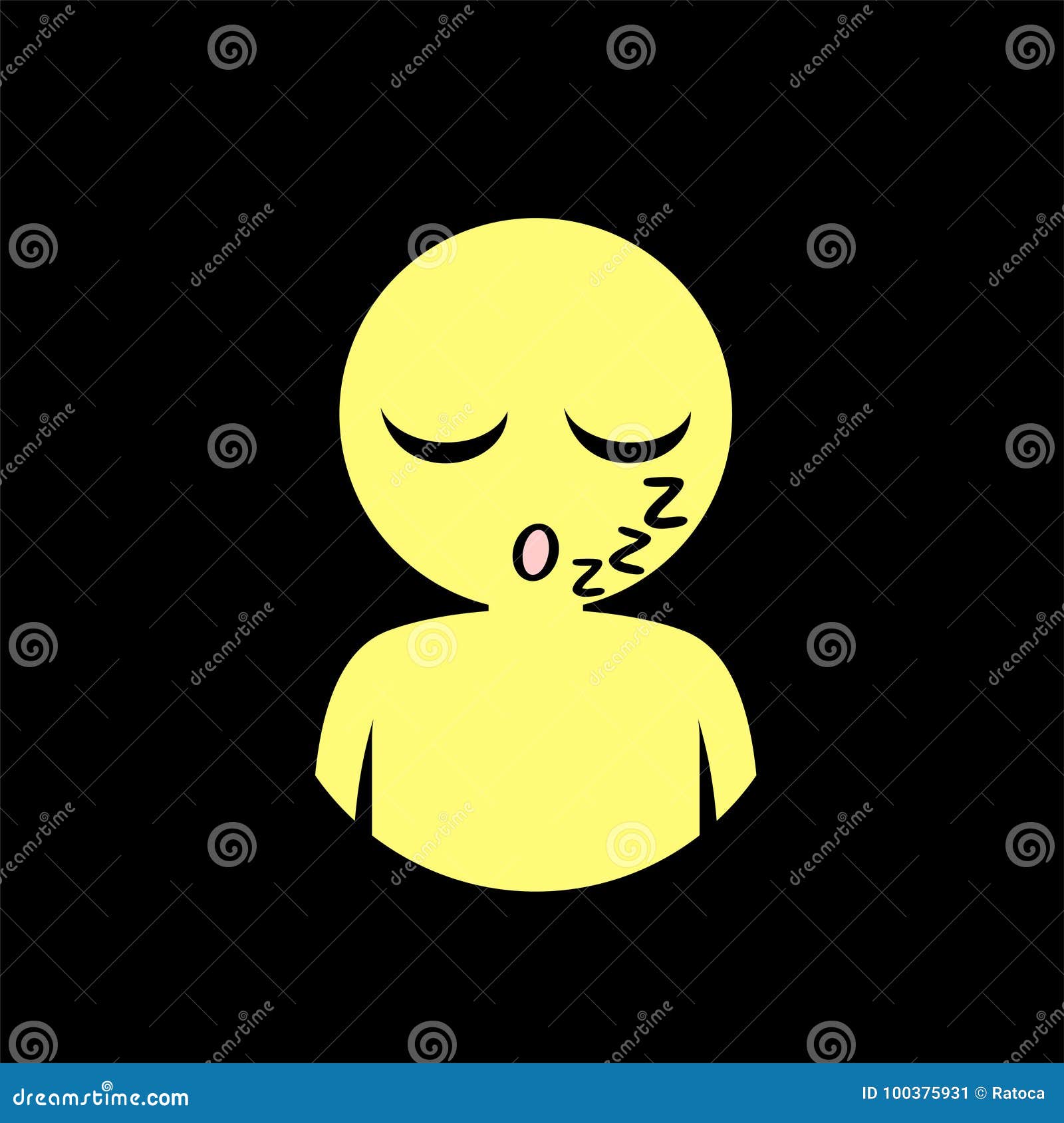 Sleeping expression stock vector. Illustration of relax - 100375931