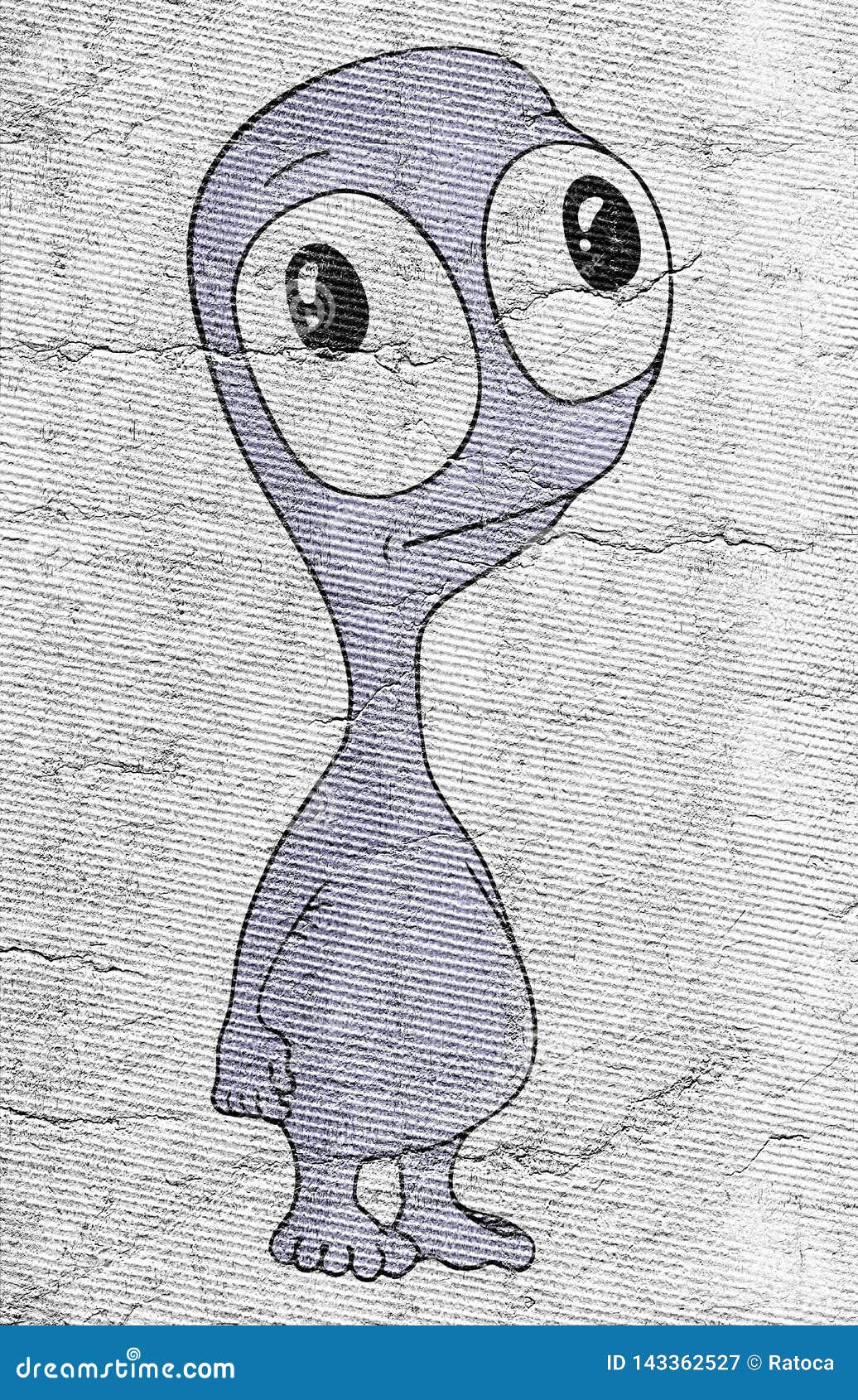 Small alien draw stock illustration. Illustration of tongue - 143362527