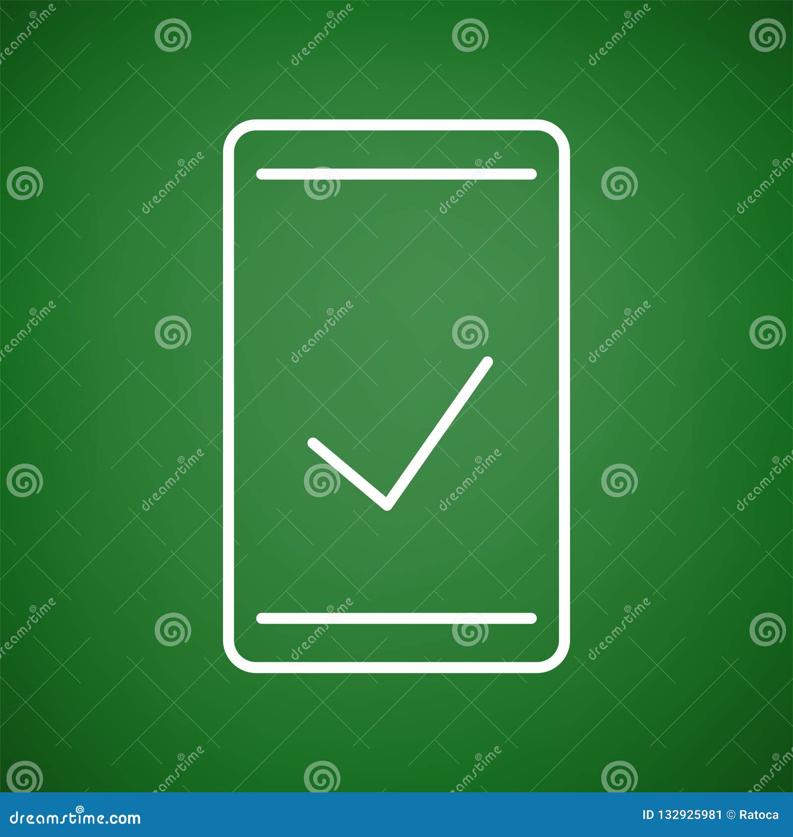 Smartphone check flat icon stock vector. Illustration of mark - 132925981