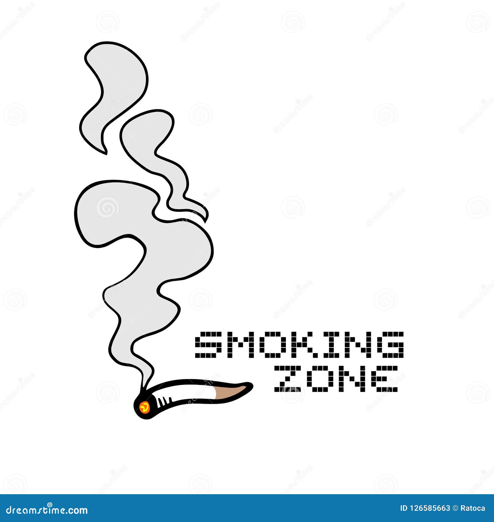 Smoking zone symbol stock vector. Illustration of smoking - 126585663