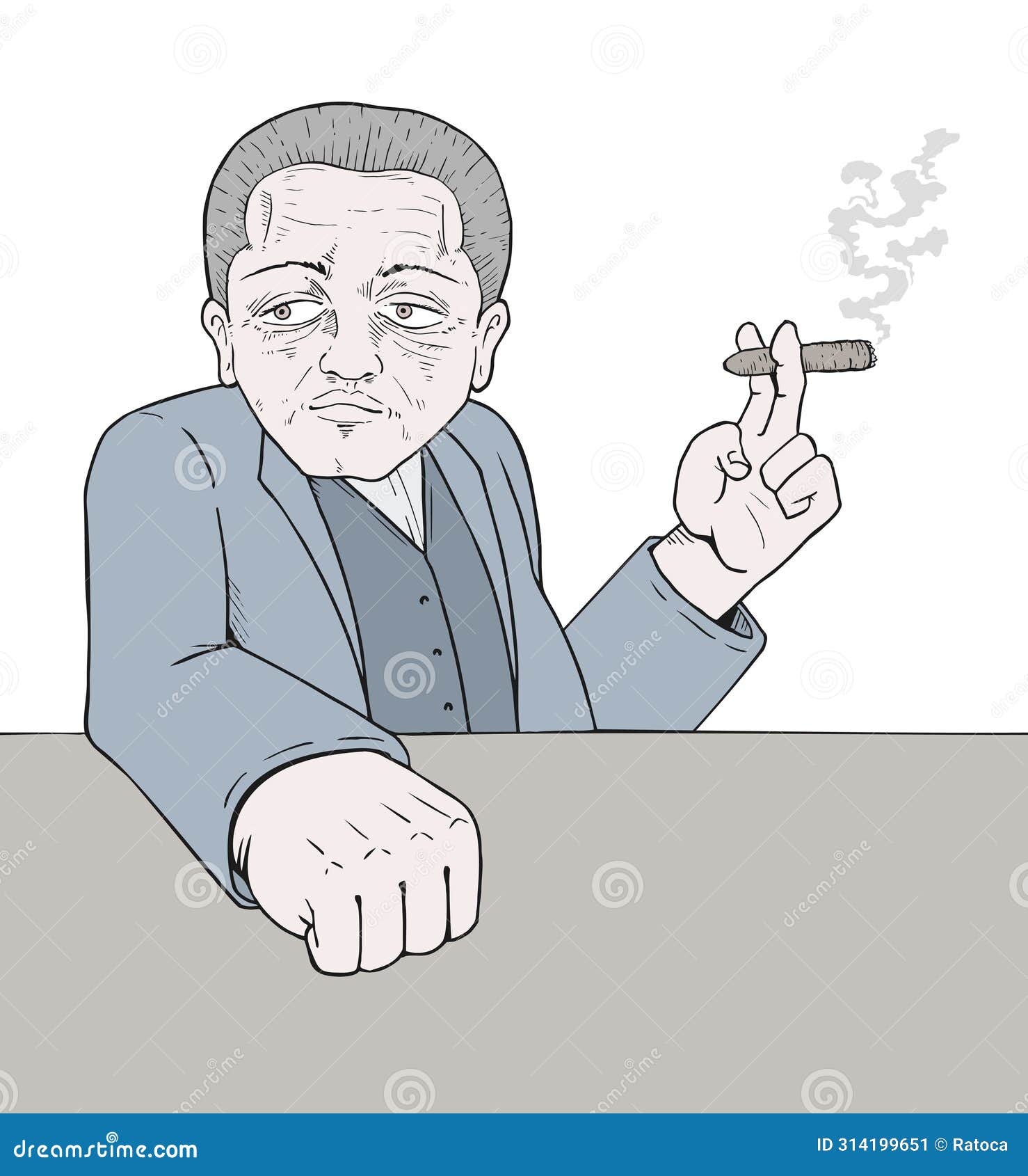 Smoking man illustration stock vector. Illustration of cartoon - 314199651