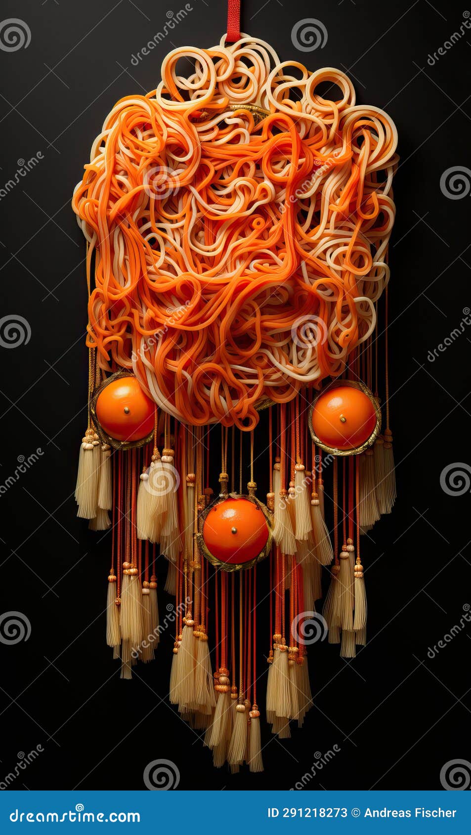 Creative Design of Spaghetti Decorations on a Dark Background. Stock ...