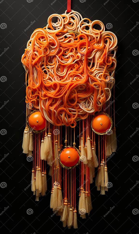Creative Design of Spaghetti Decorations on a Dark Background. Stock ...