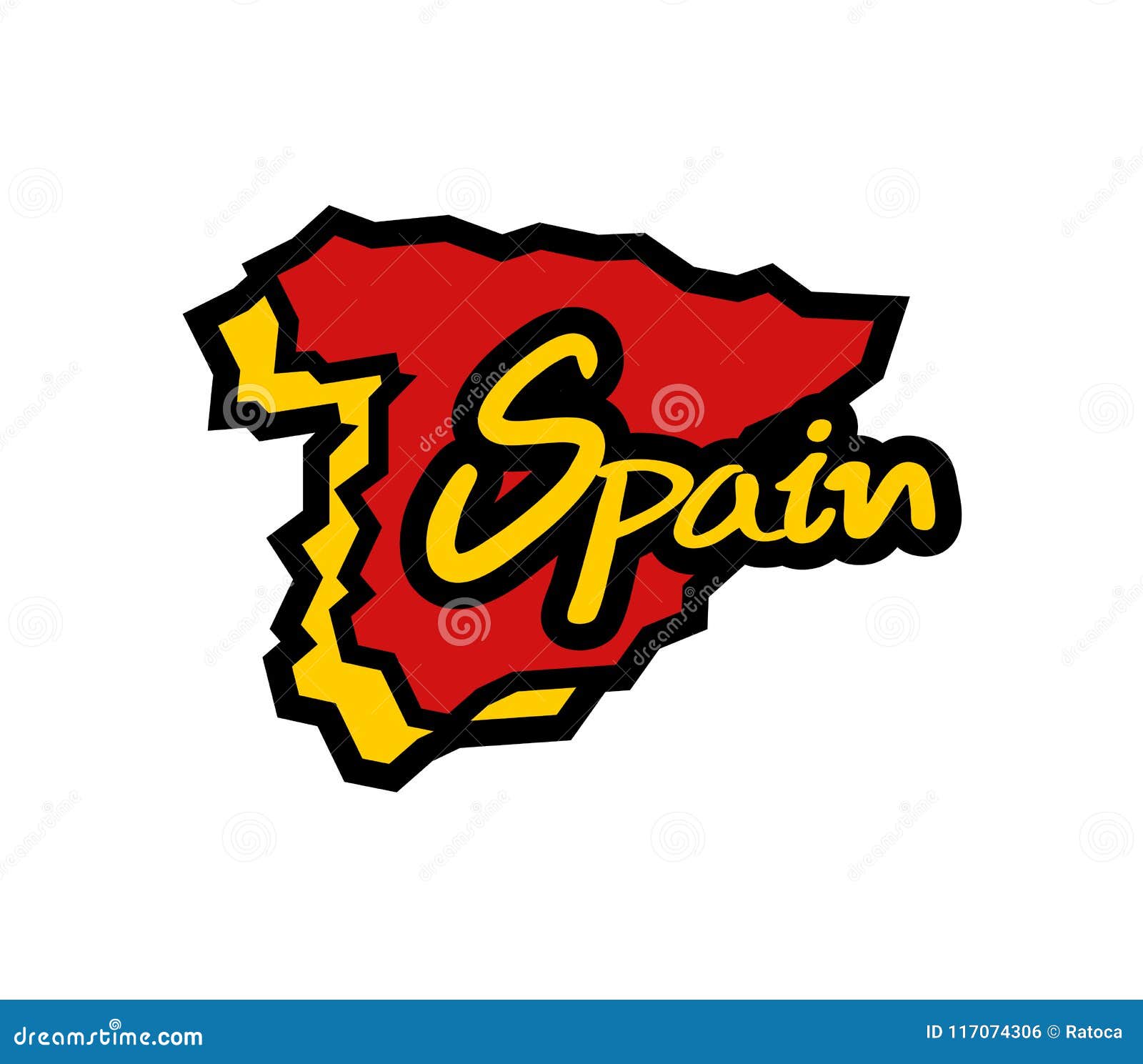Spain map icon stock vector. Illustration of symbol - 117074306