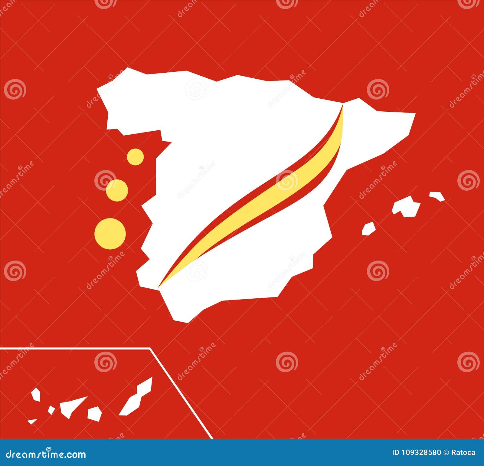 Spain map stock vector. Illustration of geography, vector - 109328580