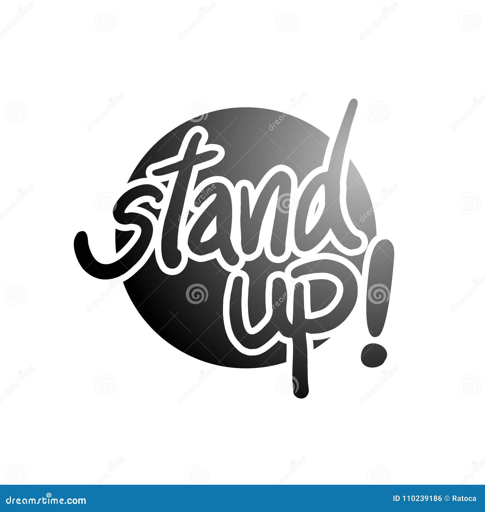 Black stand up message stock vector. Illustration of black - 110239186