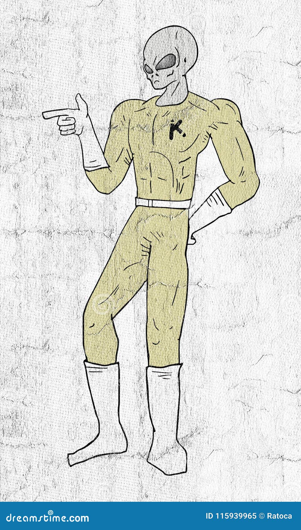 Strong alien stock illustration. Illustration of super - 115939965