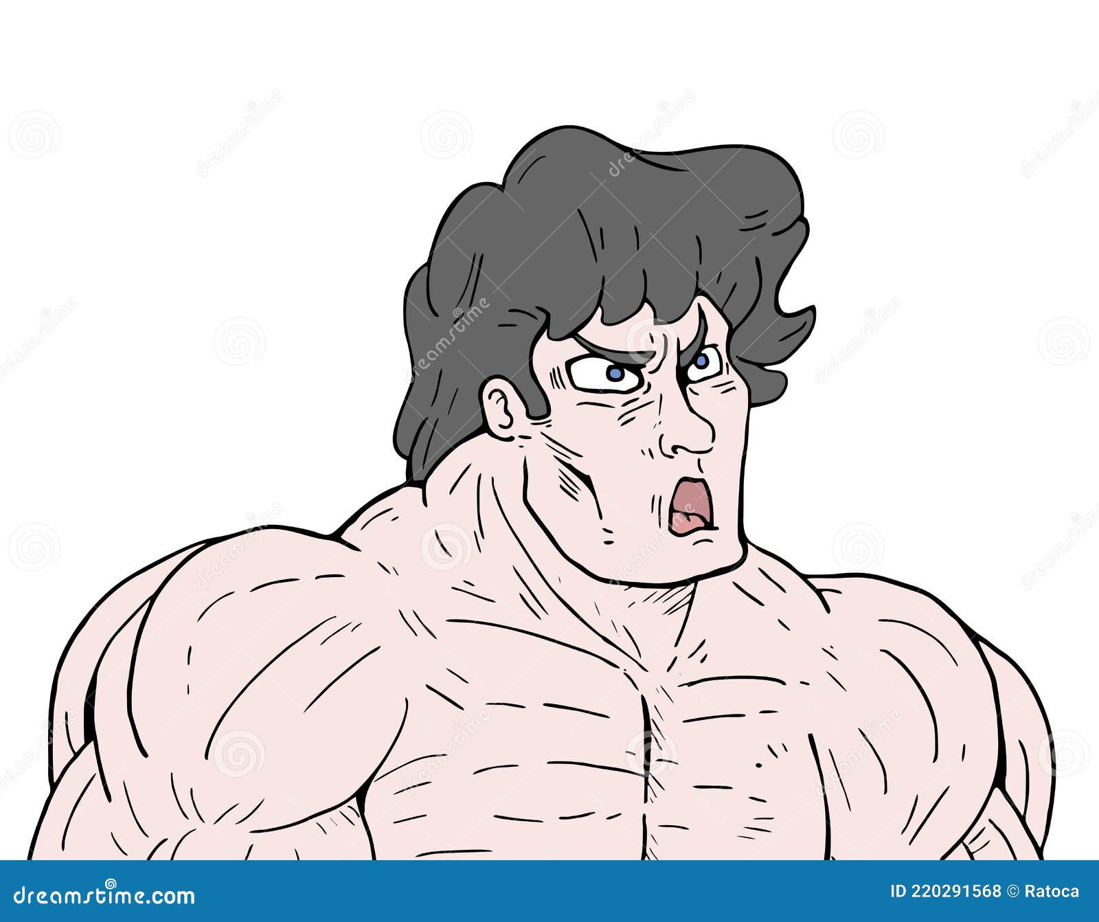 Design of strong man draw stock vector. Illustration of strong - 220291568