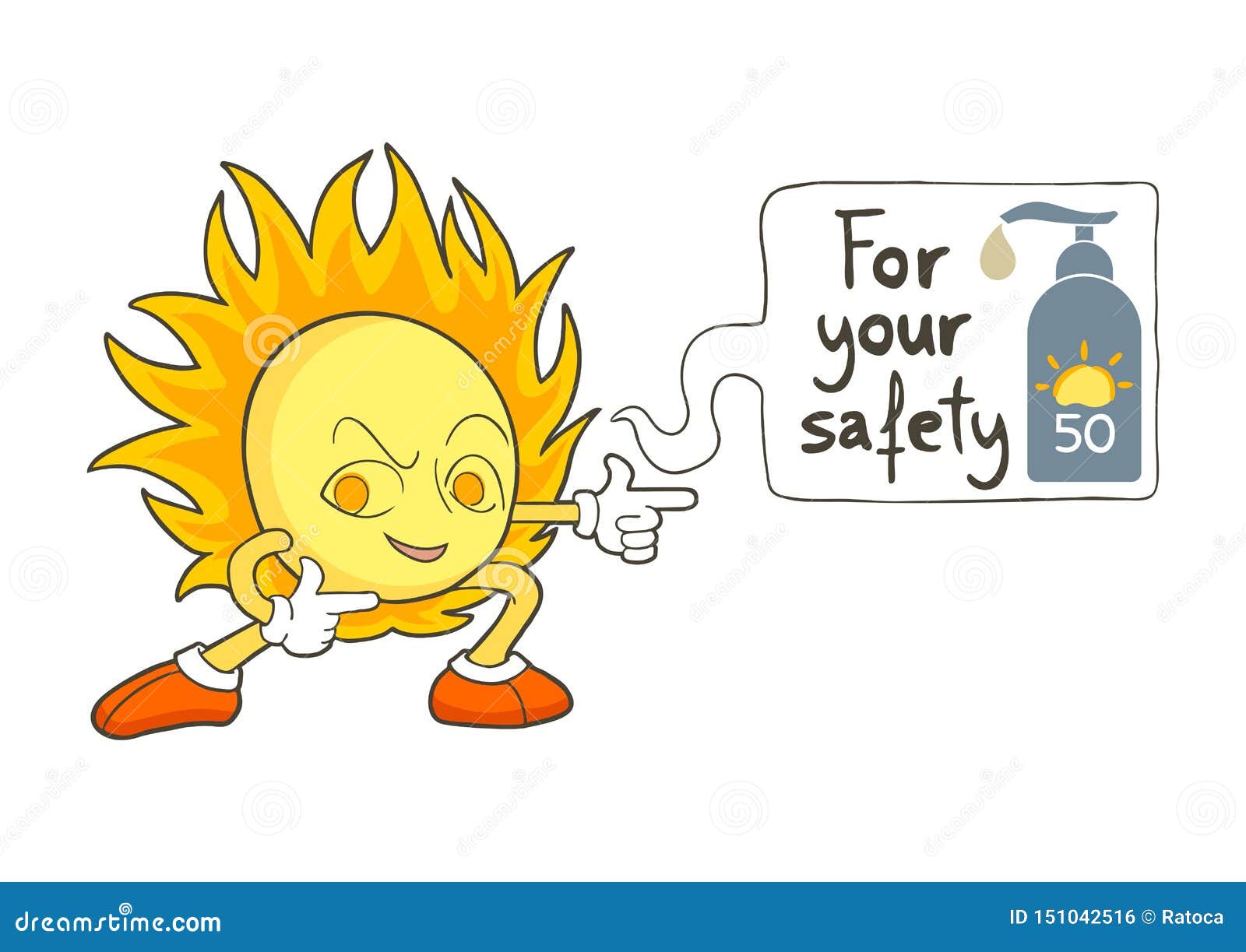 Sun and for Your Safety Message Stock Vector - Illustration of symbol ...