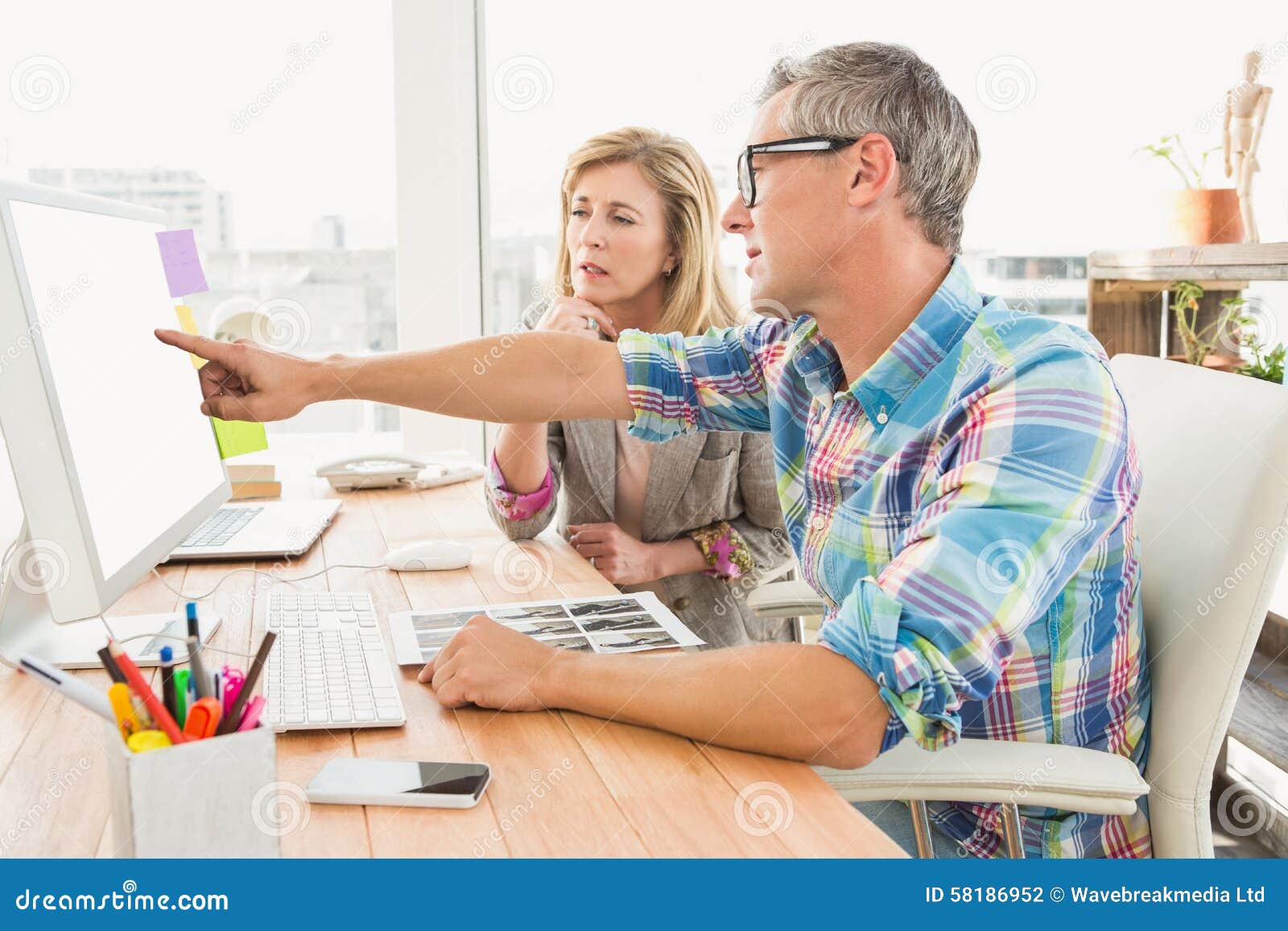 Creative Design Team Working Together on Computer Stock Photo - Image ...