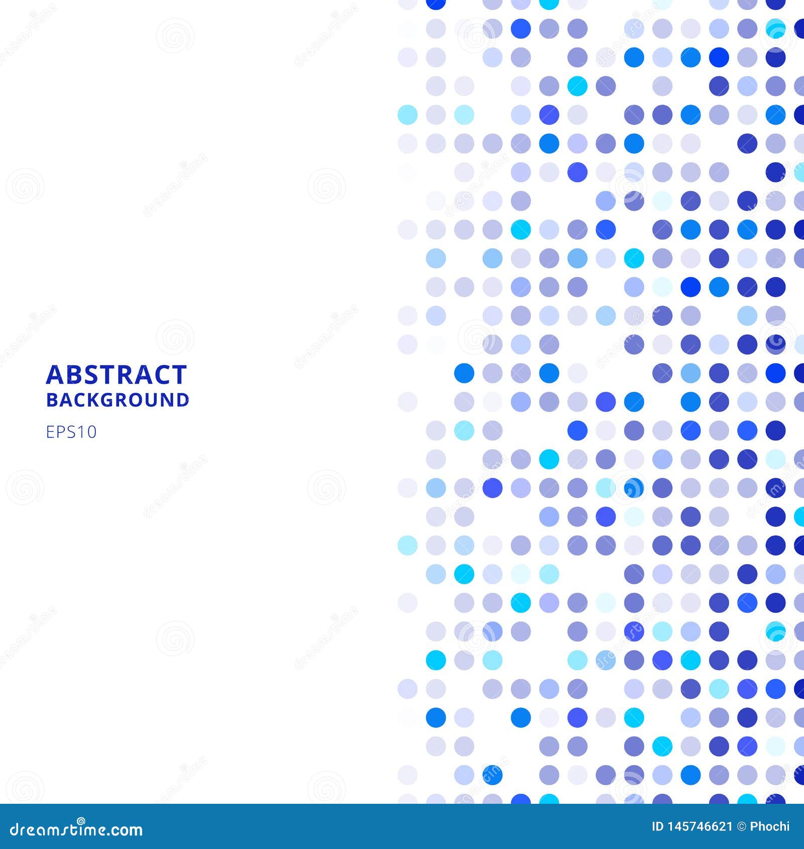 Creative Design Templates Abstract Blue Random Dots on White Background ...
