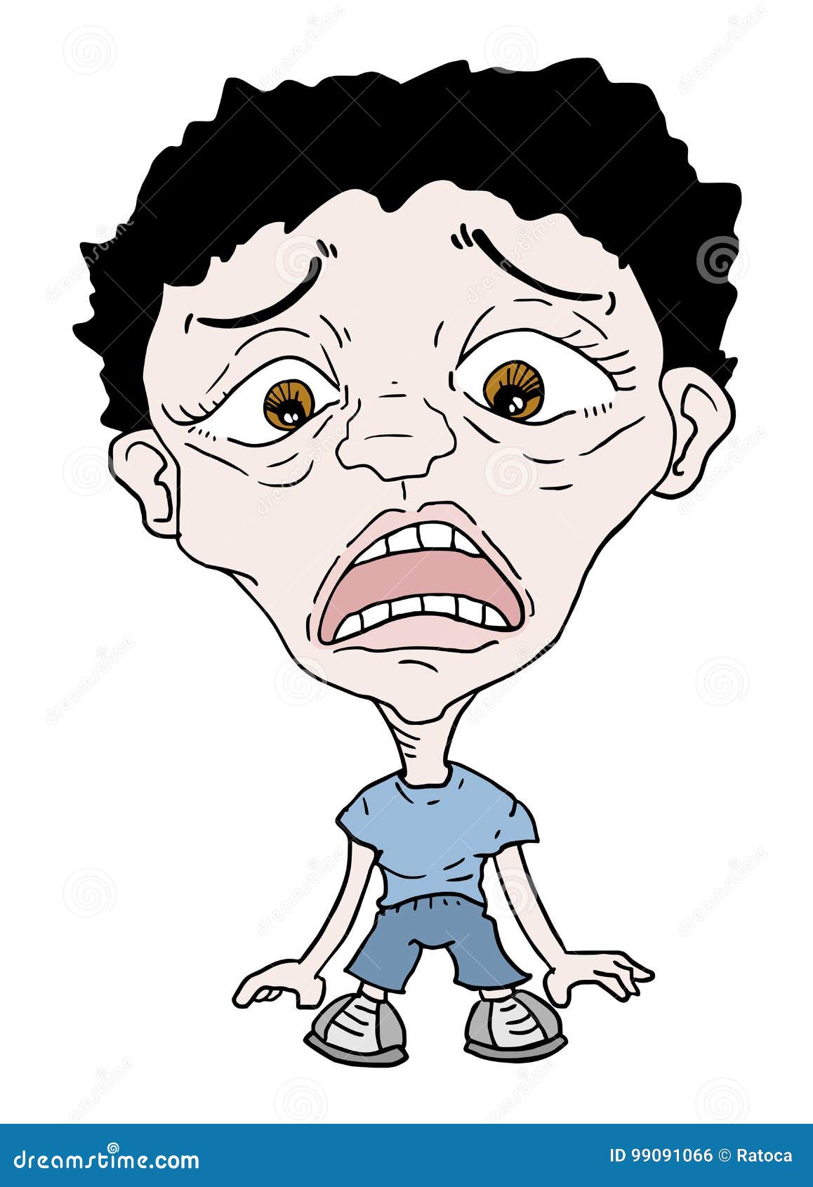 Terrified expression stock vector. Illustration of face - 99091066