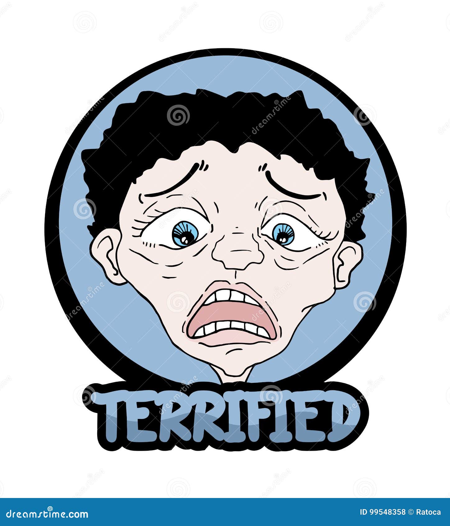 Terrified expression stock vector. Illustration of caricature - 99548358