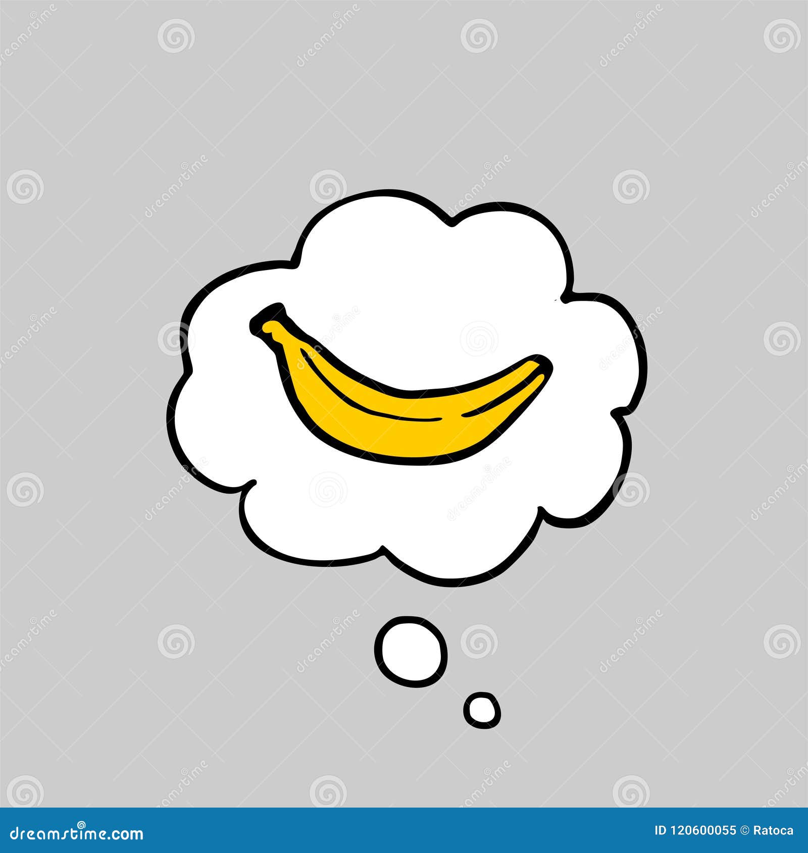 Thinking in banana stock vector. Illustration of brain - 120600055