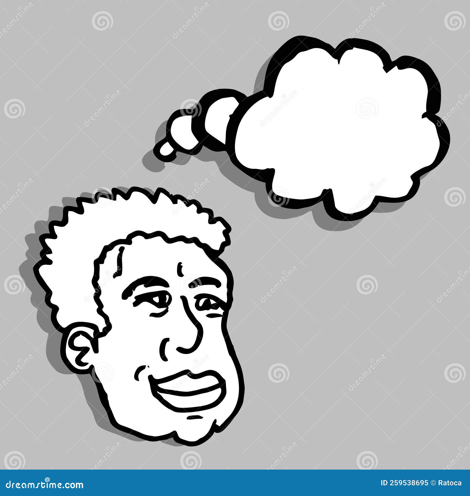 Thinking Face Emoji Outline Icon Vector Illustration | CartoonDealer ...
