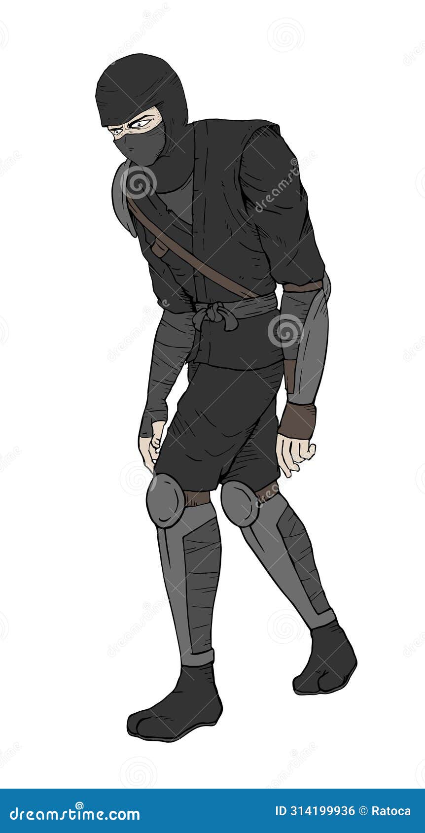Tired ninja illustration stock vector. Illustration of mask - 314199936