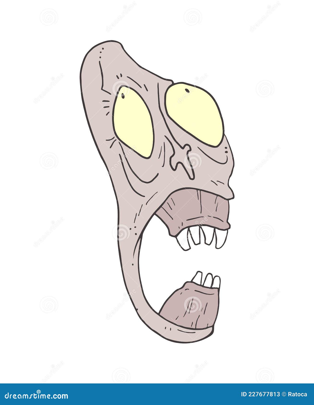 Ugly monster face stock vector. Illustration of funny - 227677813