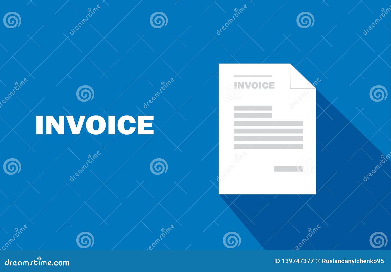 Creative Design Vector Invoice Template. on Blue Background Stock ...