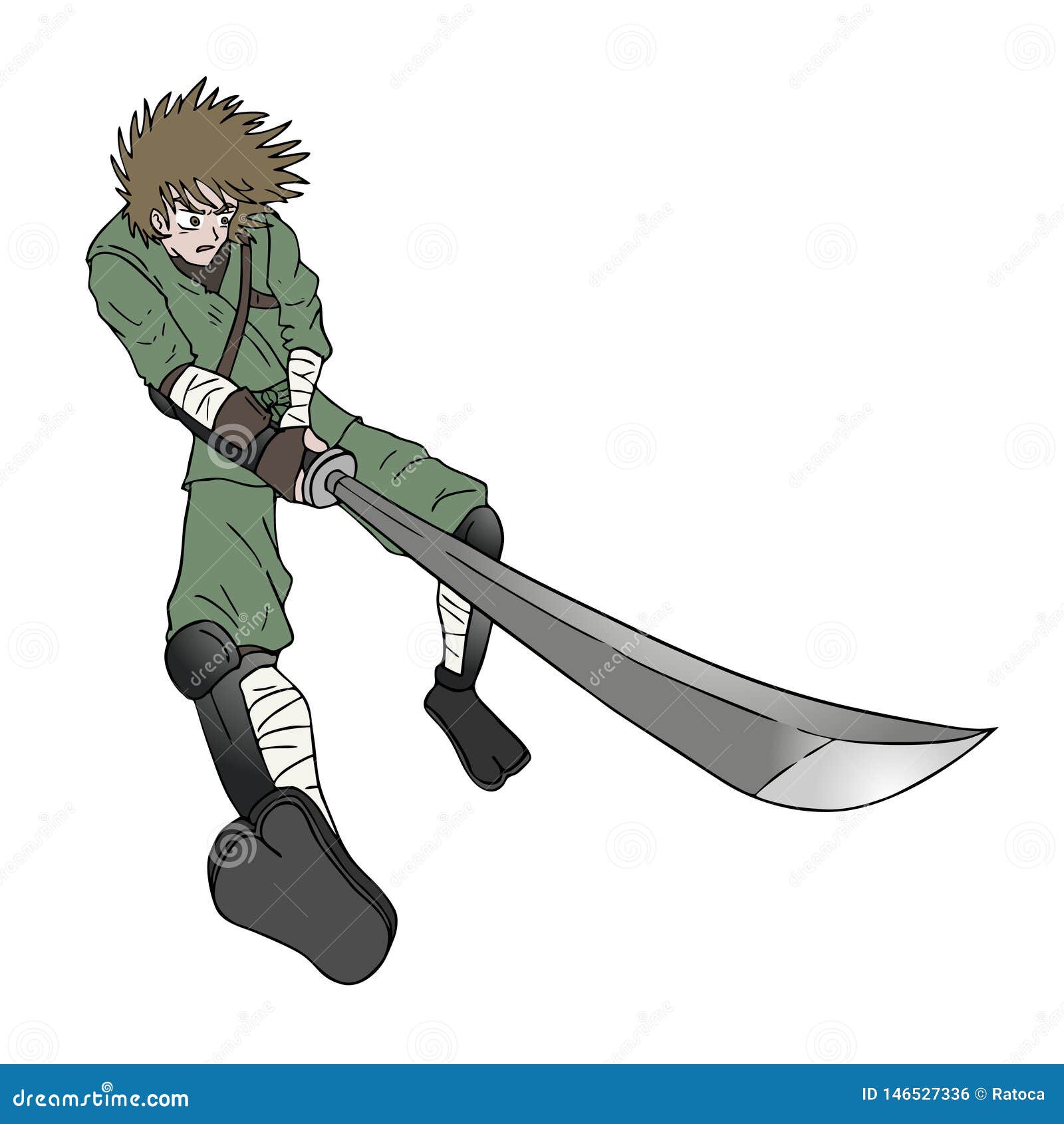 Design of Warrior Attack Draw Stock Vector - Illustration of expression ...