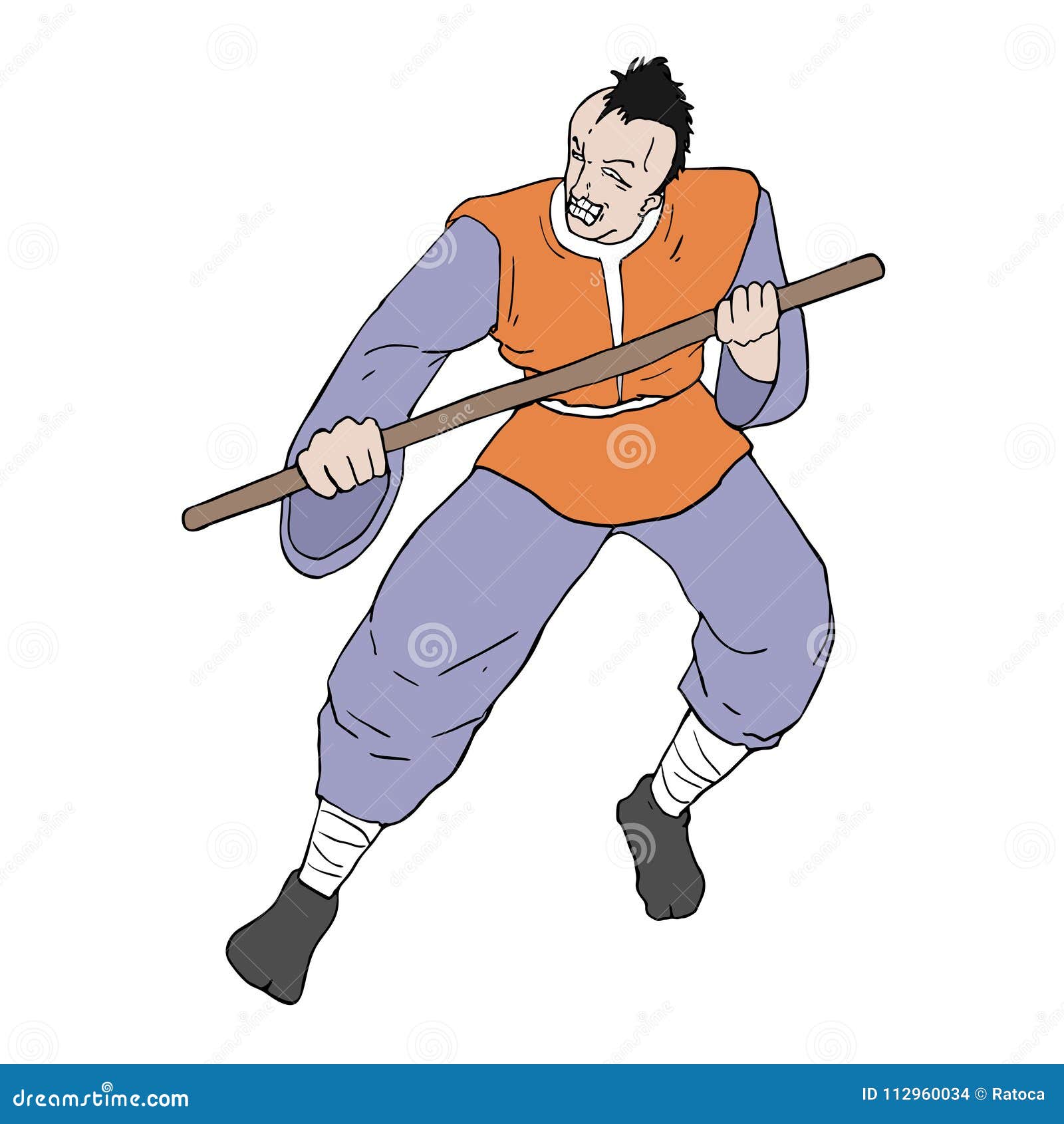 Warrior attack draw stock vector. Illustration of strong - 112960034