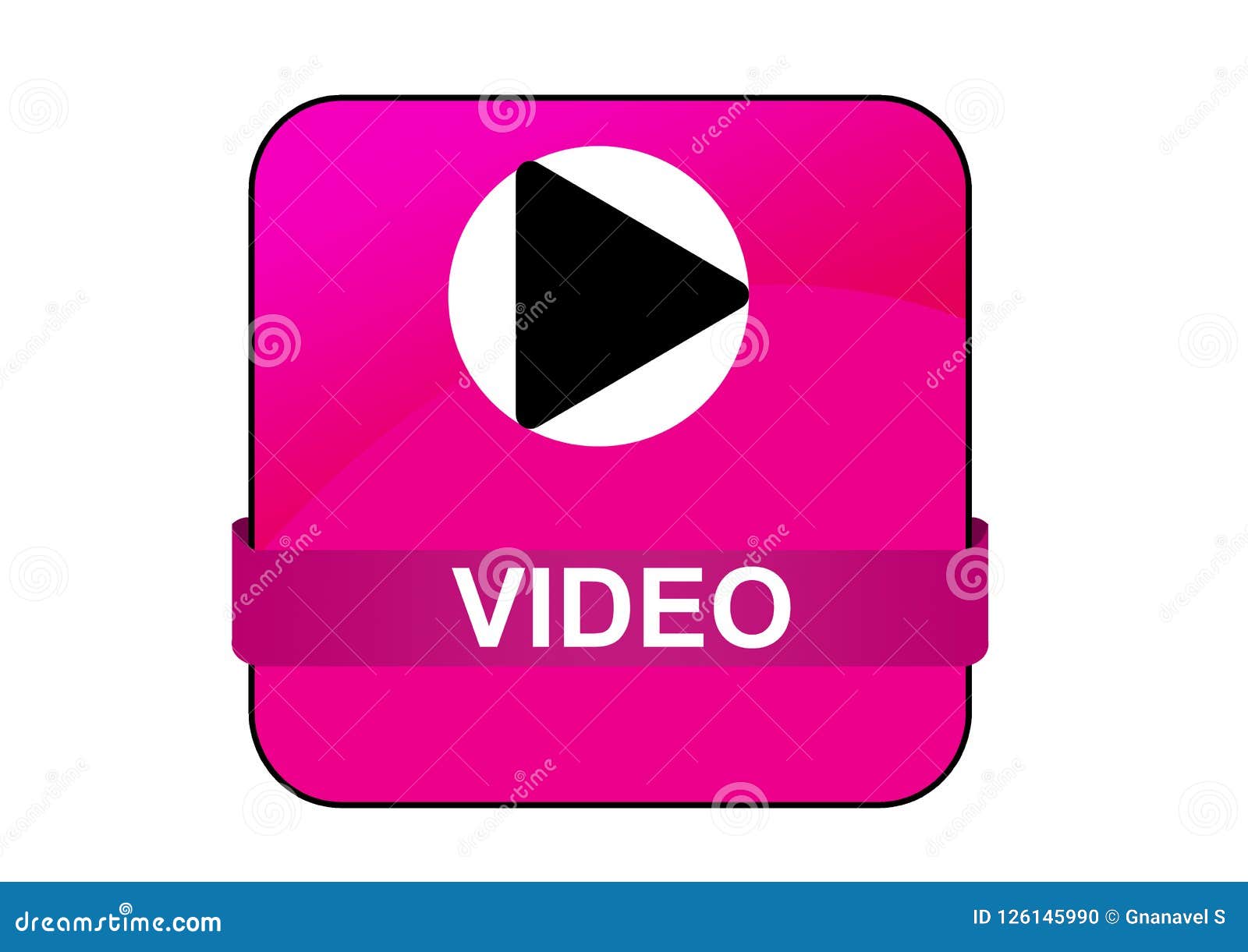 Circle Designing Element Color Pressing Video Web Button Stock ...