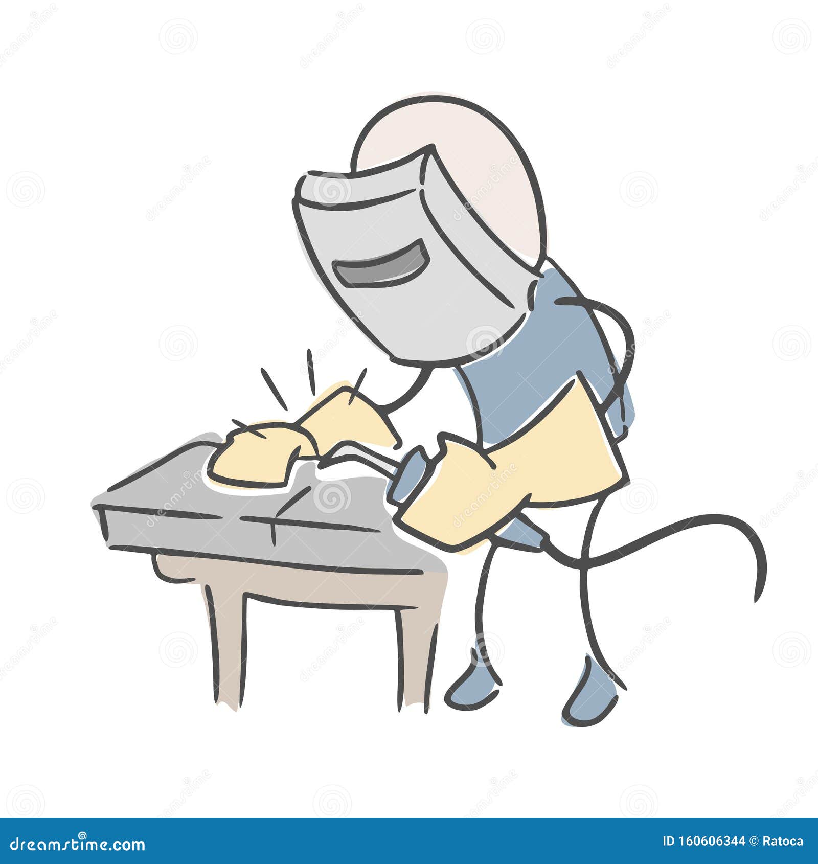Welder working draw stock vector. Illustration of protective - 160606344