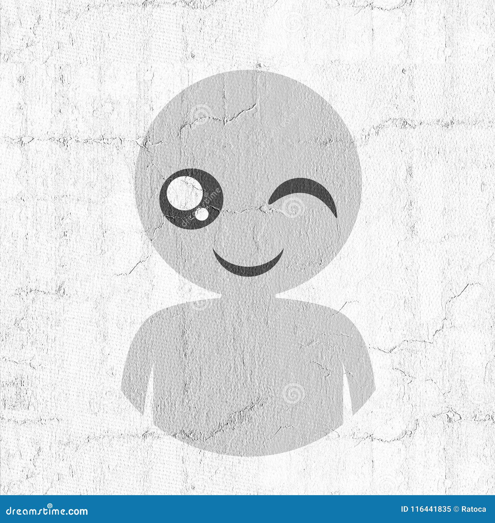 Wink face expression stock illustration. Illustration of wink - 116441835