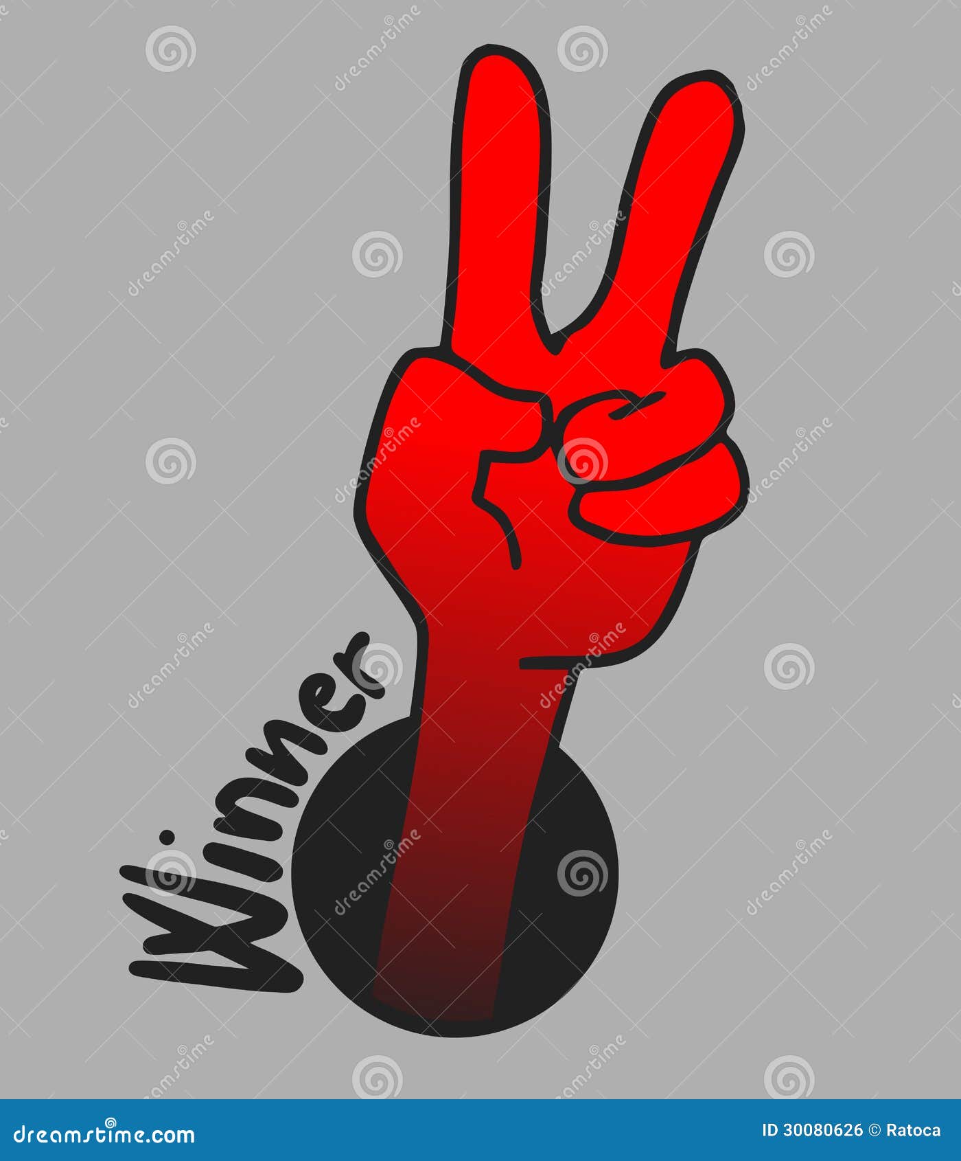 Winner hand stock vector. Illustration of hole, finger - 30080626