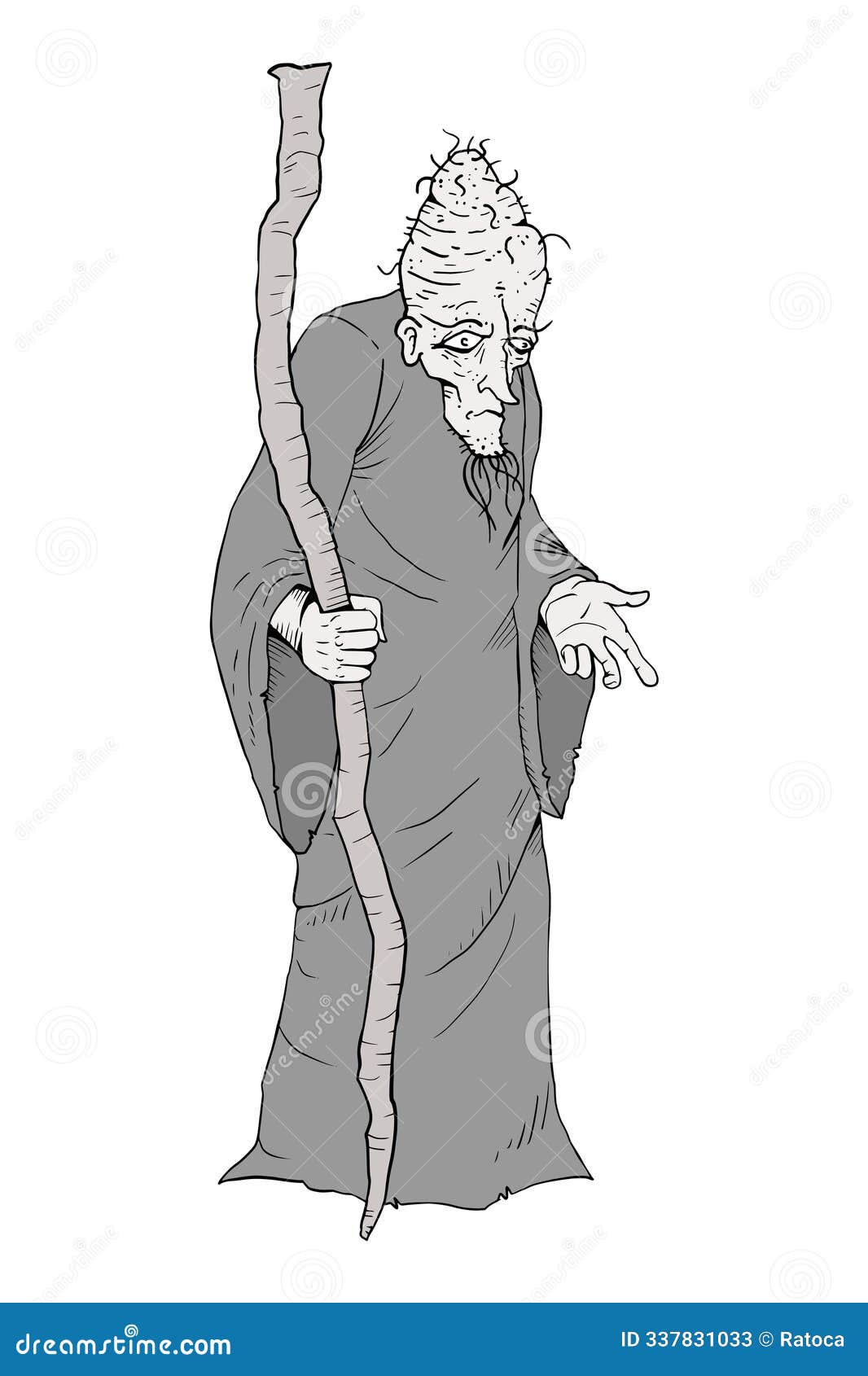 Wise old man cartoon draw stock illustration. Illustration of draw ...