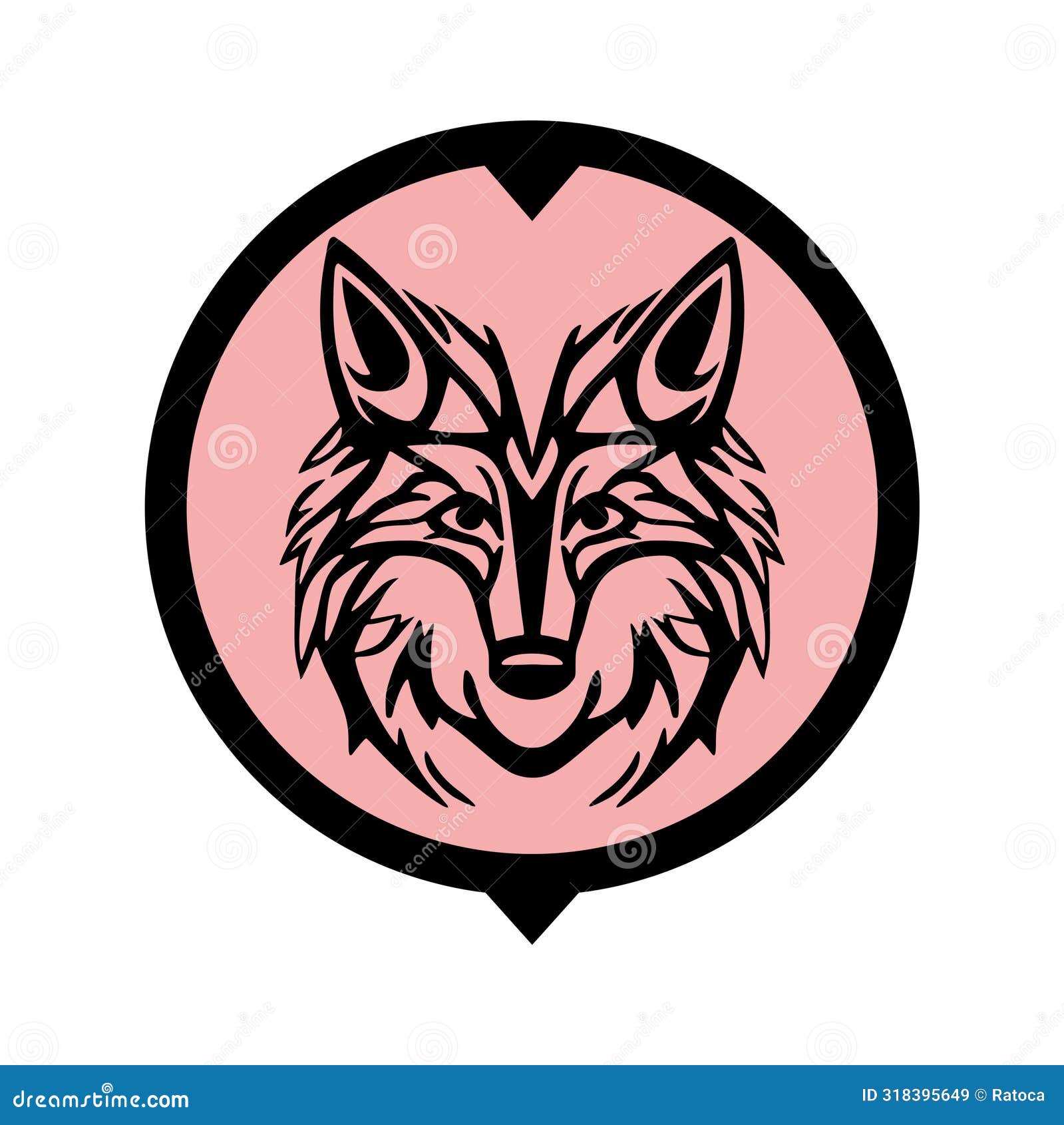 Wolf face symbol stock vector. Illustration of werewolf - 318395649