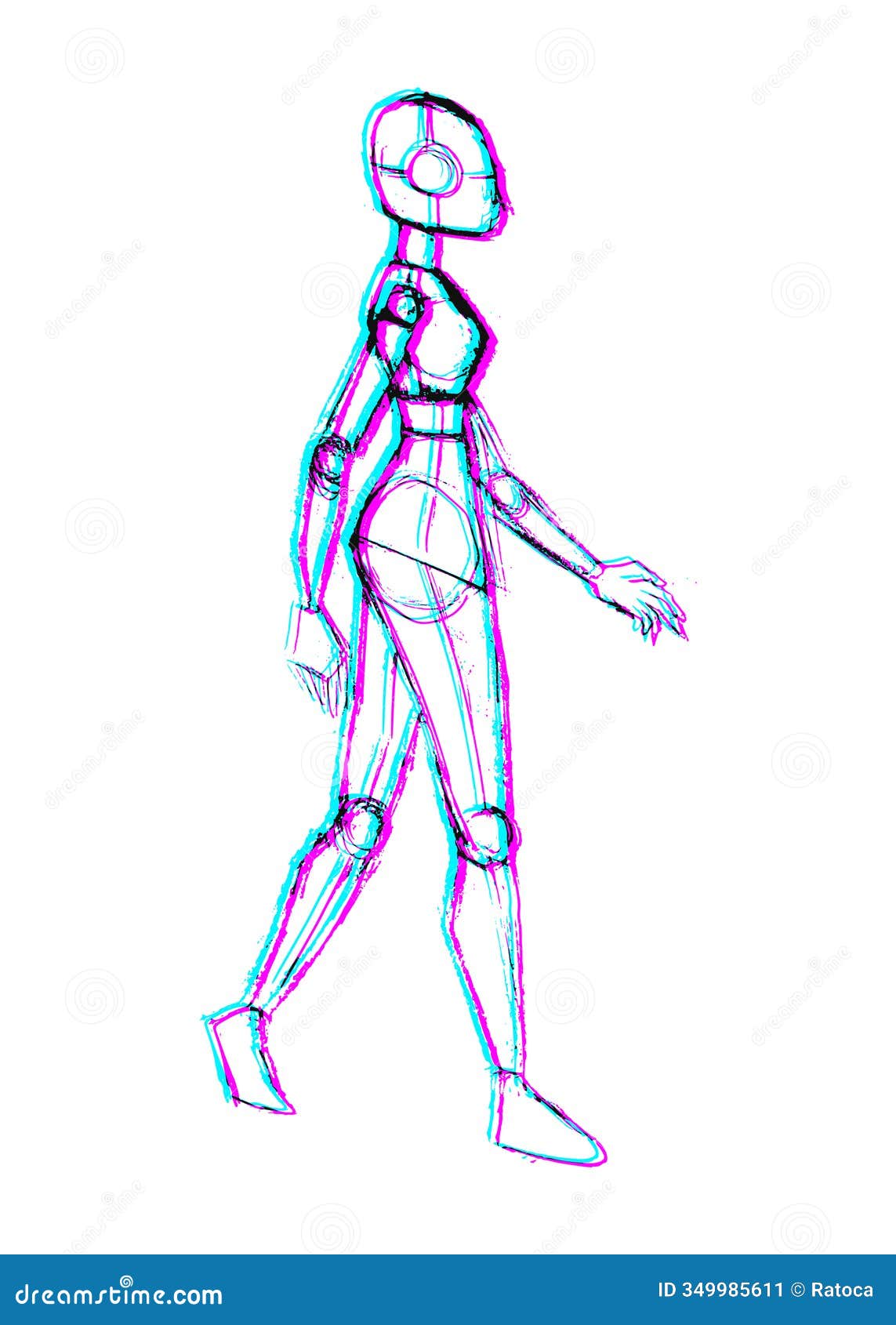 Woman reference body draw stock illustration. Illustration of ...