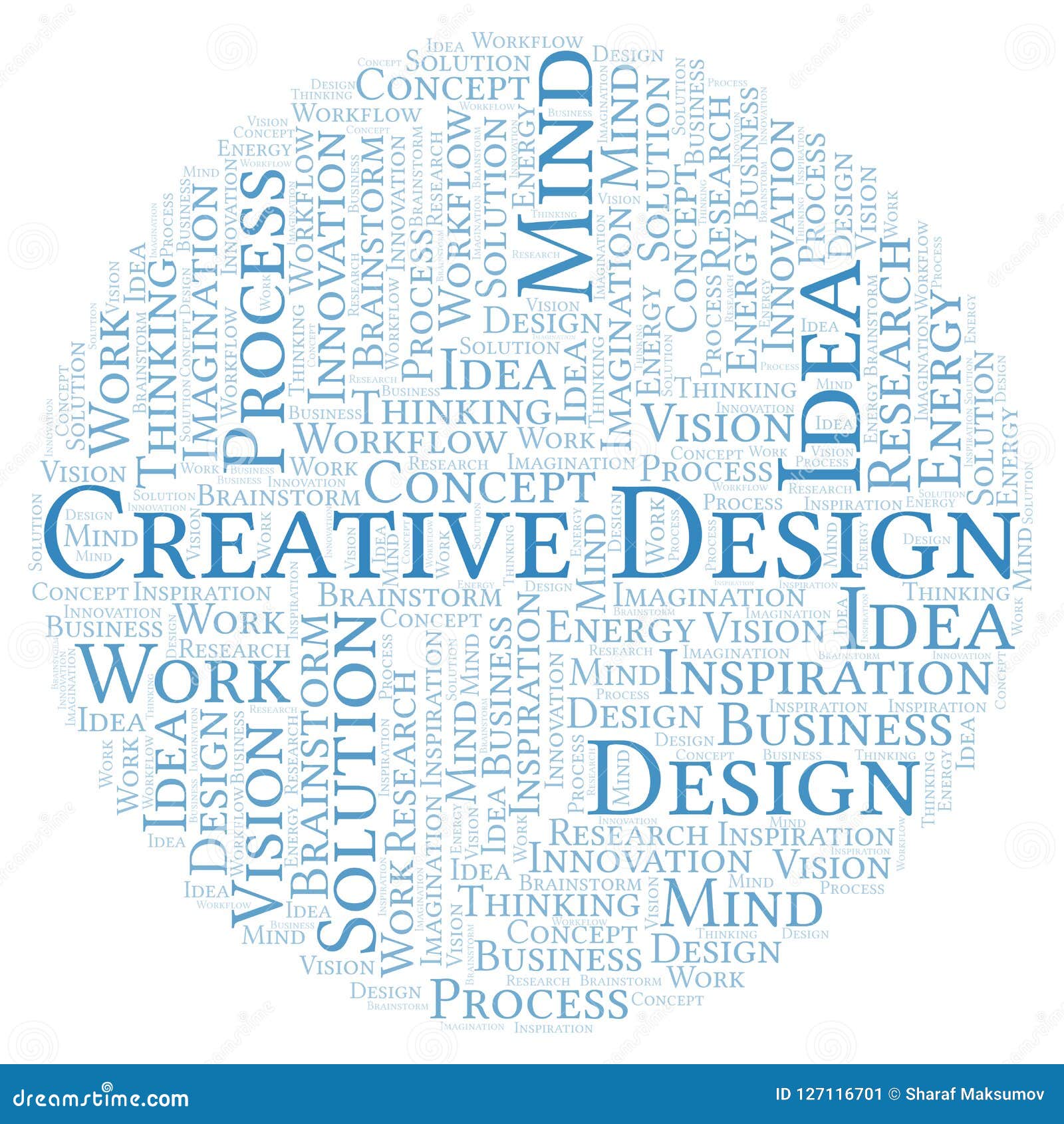 Creative Design Word Cloud, Made with Text only. Stock Illustration ...